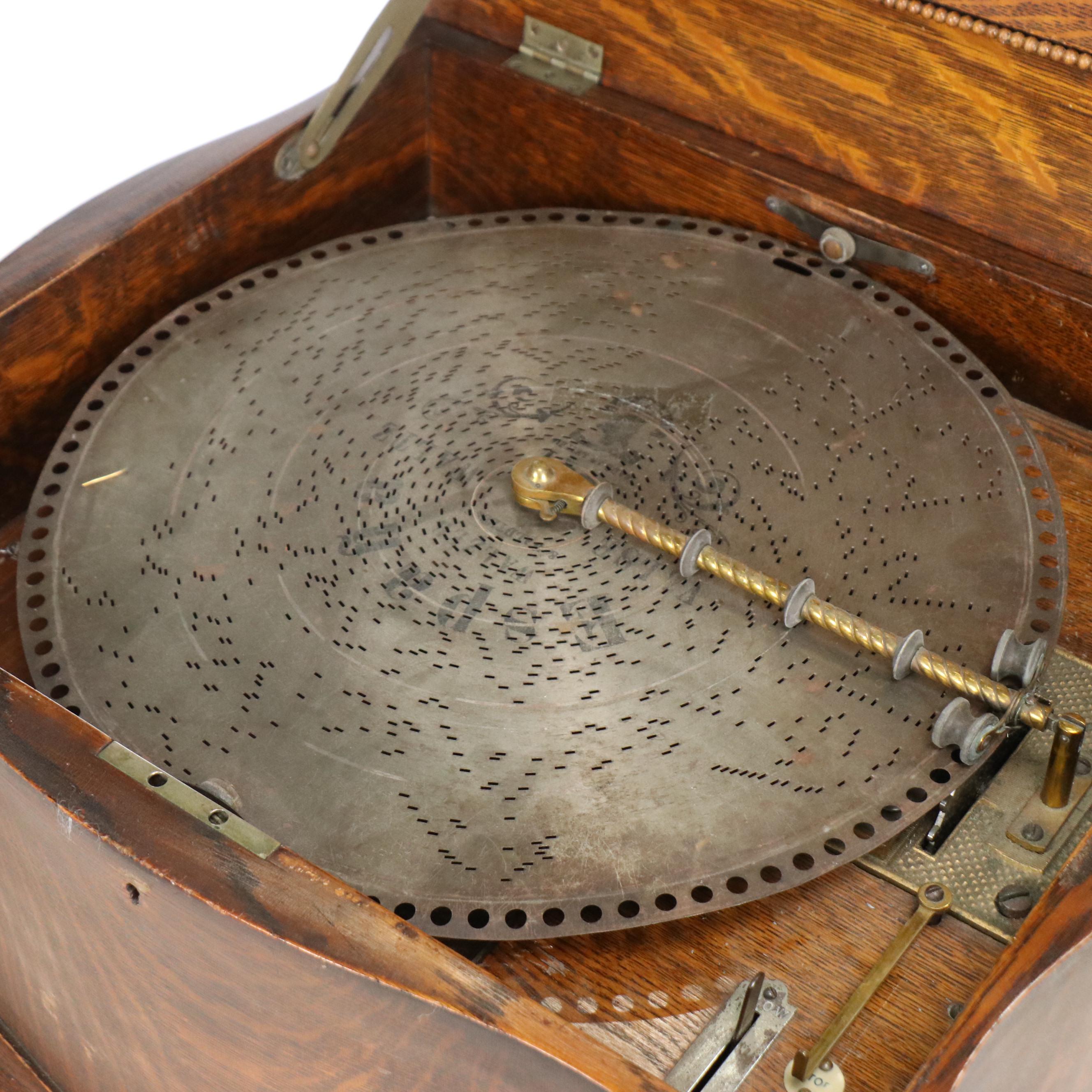 Regina Metal Double Comb Disc Music Box with Records | EBTH