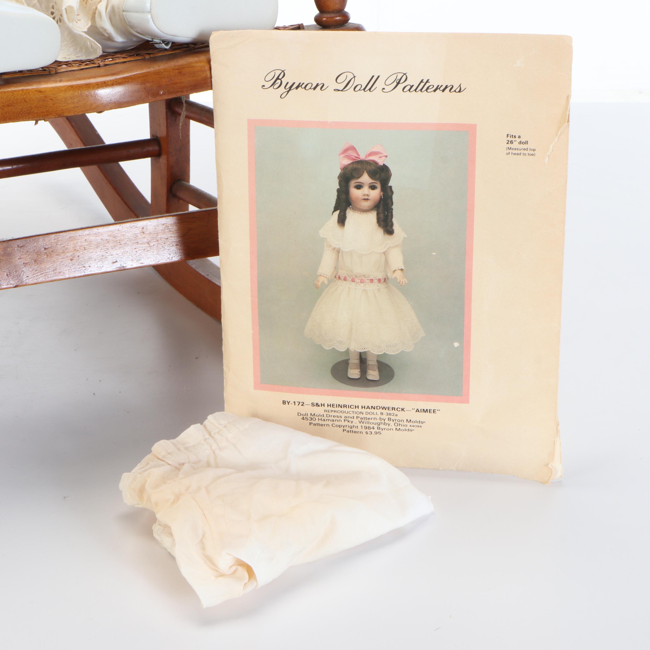 Artisan Made Heinrich Handwerck Doll with Rocking Chair and Dress ...