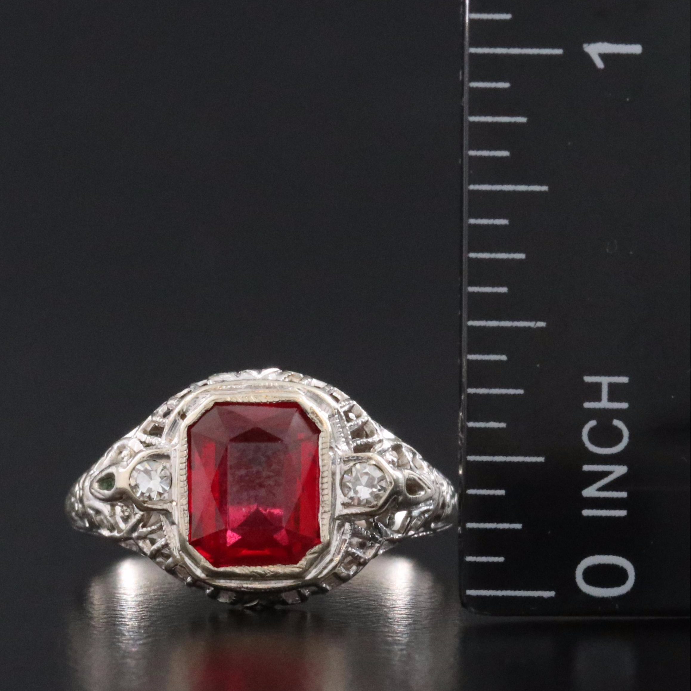 Vintage 14K Ruby and Diamond Ring | EBTH