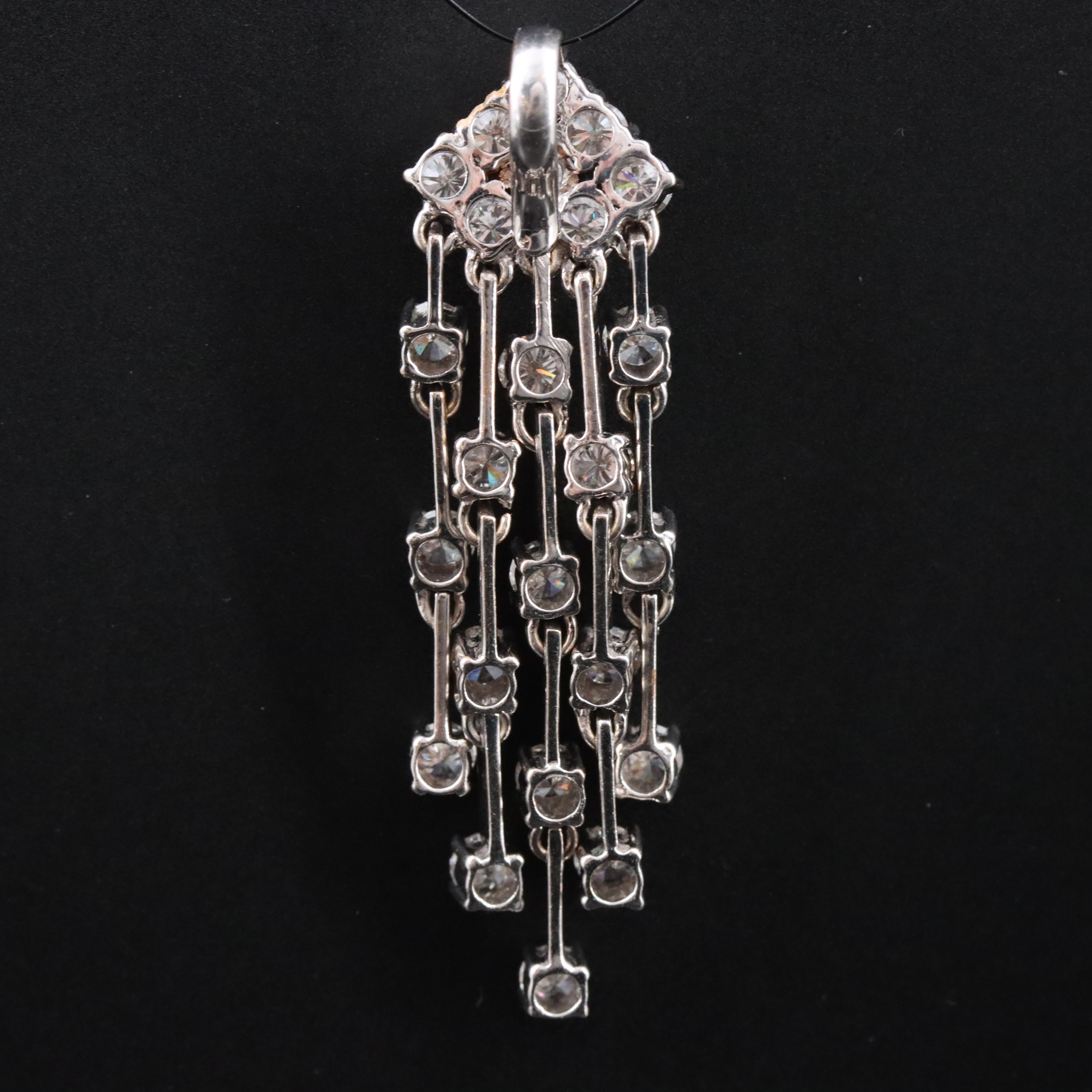 18K 3.30 CTW Diamond Cluster Waterfall Pendant | EBTH