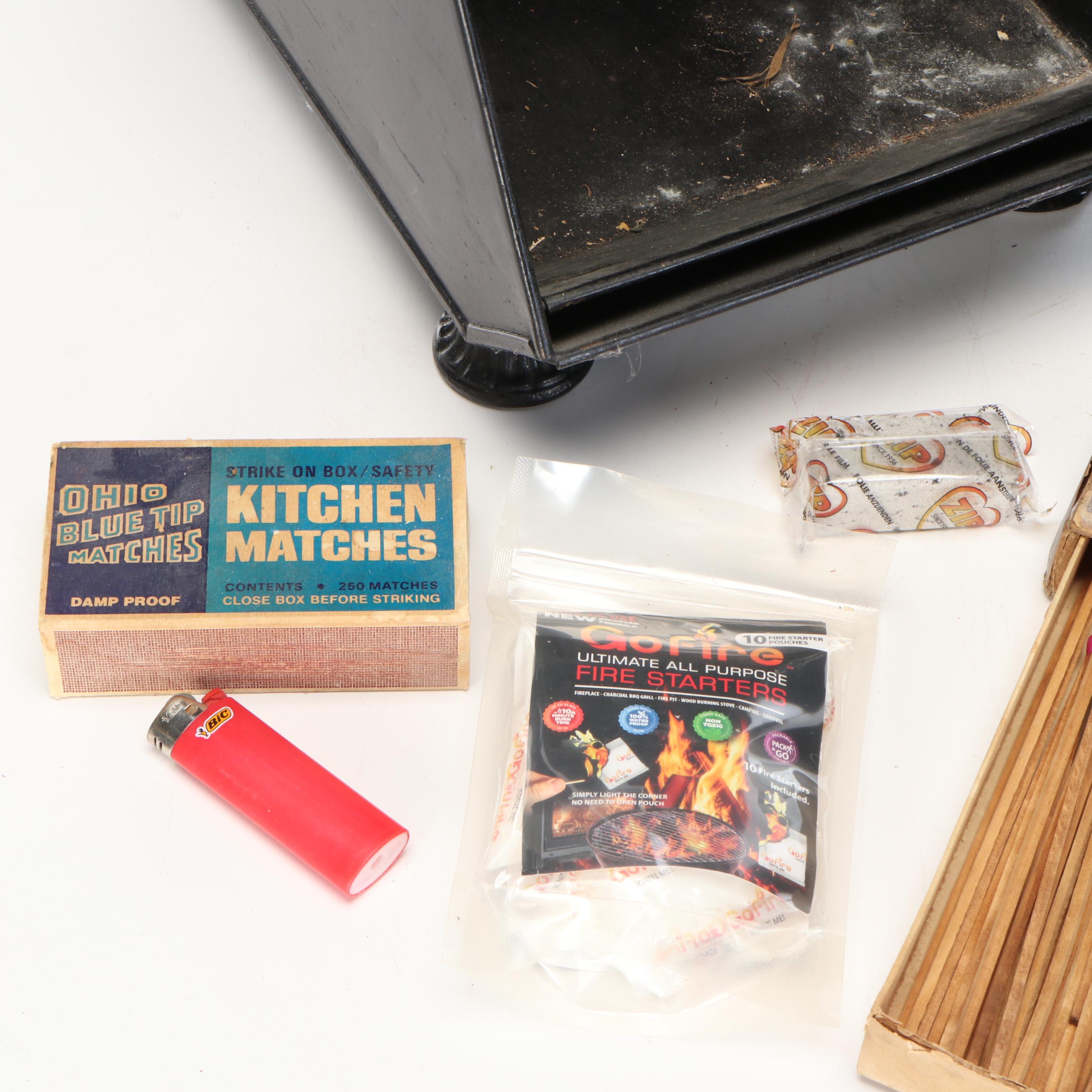 Victorian Aesthetic Movement Style Metal Coal Scuttle with Accessories ...