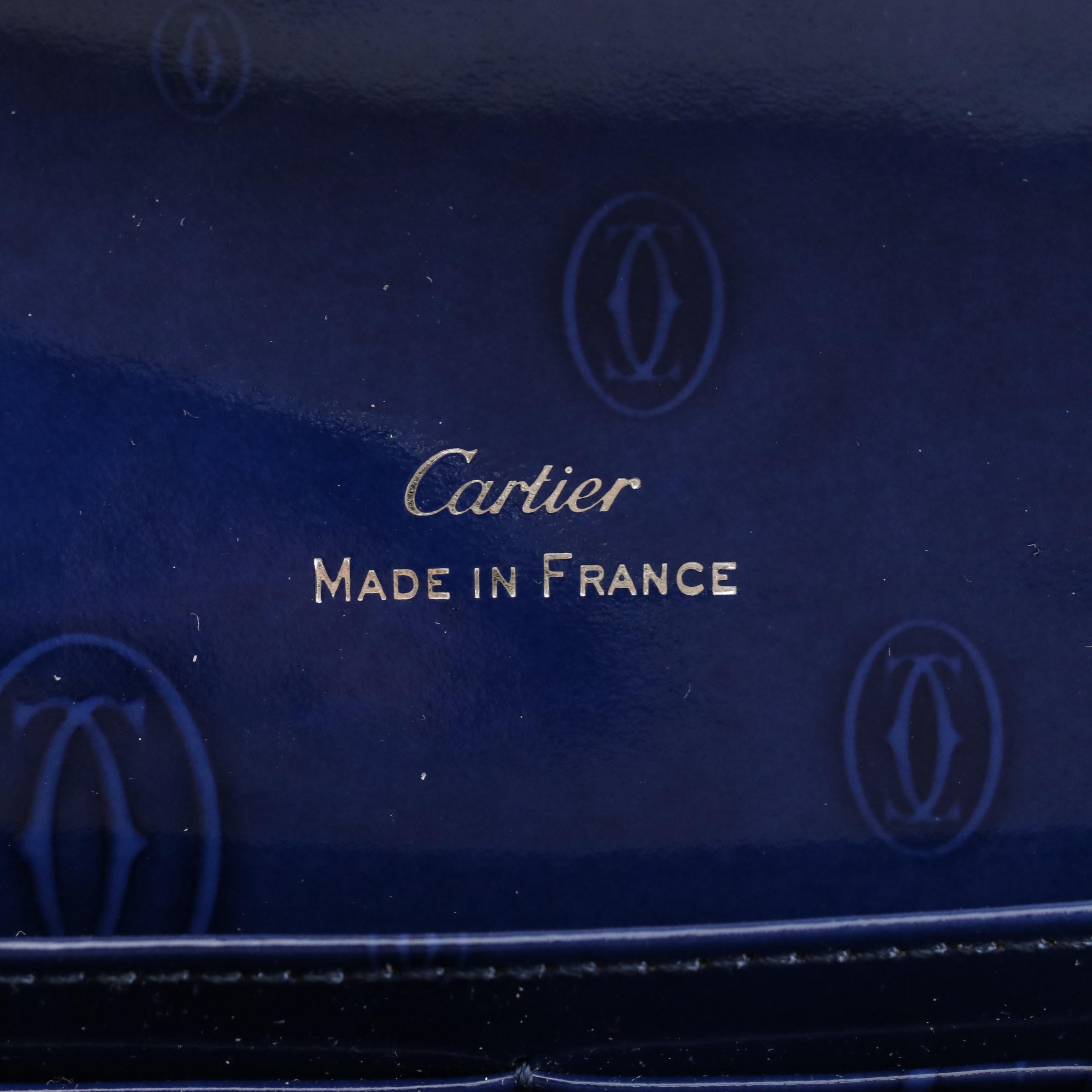 Cartier Royal Blue Happy Birthday Monogram Patent Leather Flap Wallet ...