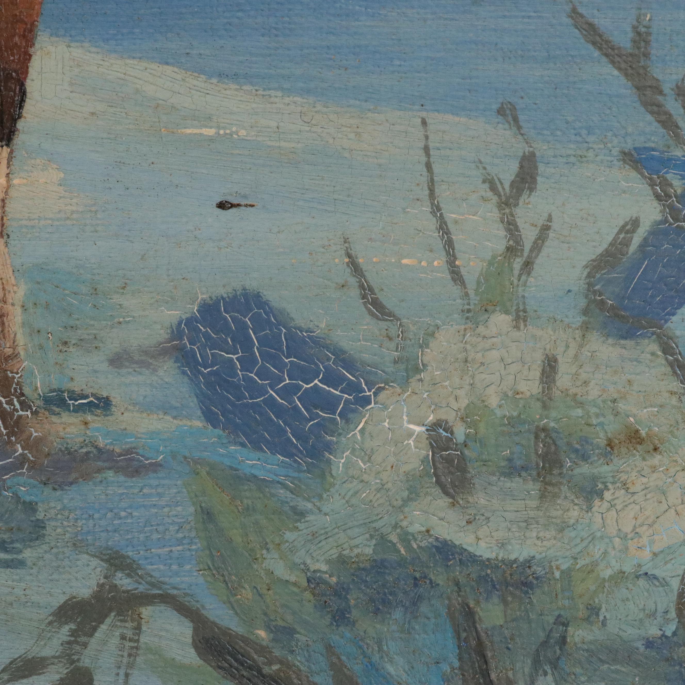 George Dee Smith Equestrian Oil Painting with Winter Mountainscape ...