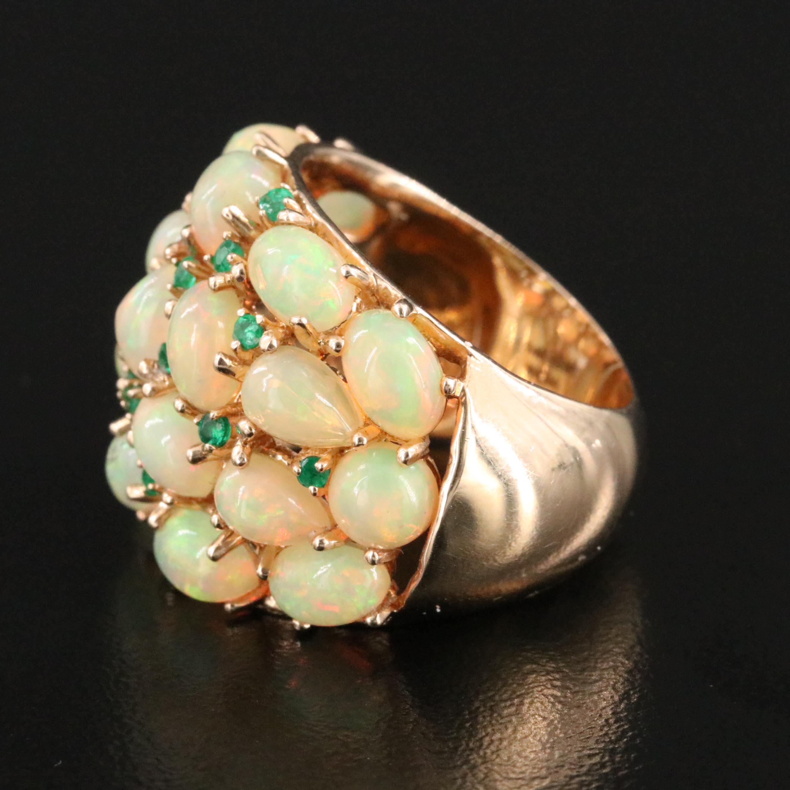 14K Opal and Emerald Ring | EBTH