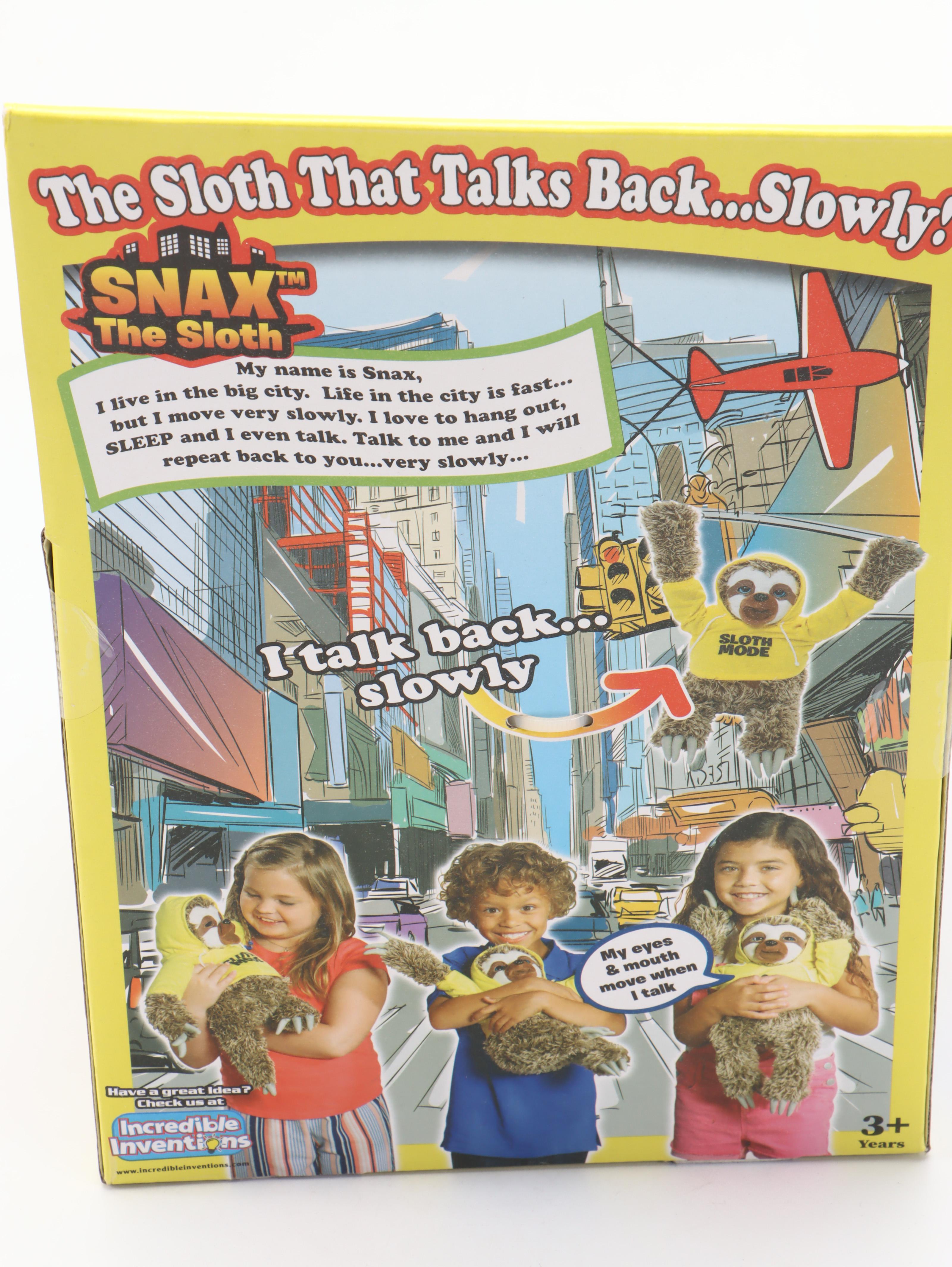 Snax the Sloth and Interactive Plush Elephant | EBTH