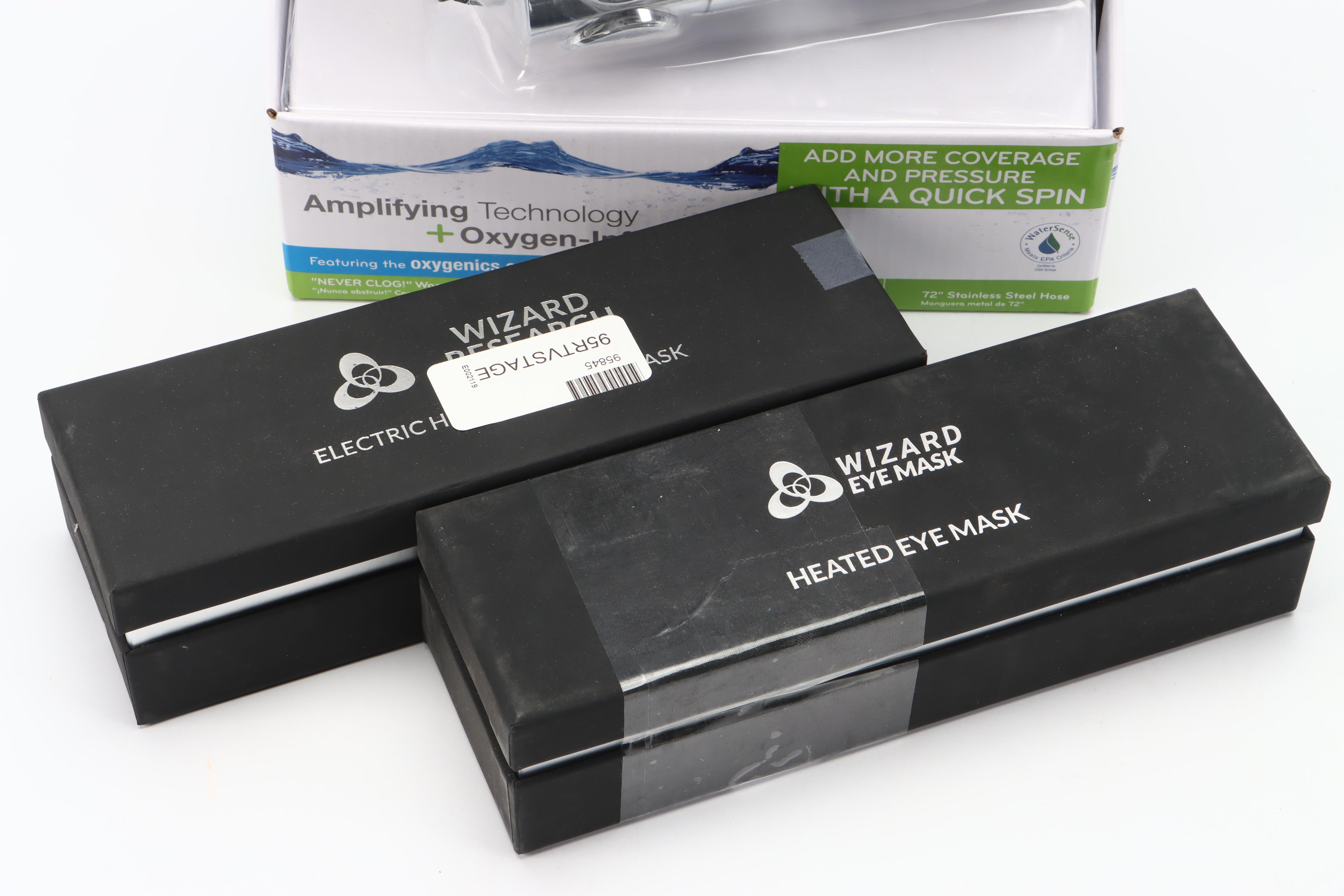 Oxygenics Spinjet Hand Shower and Pair of Wizard Heated Eye Masks | EBTH