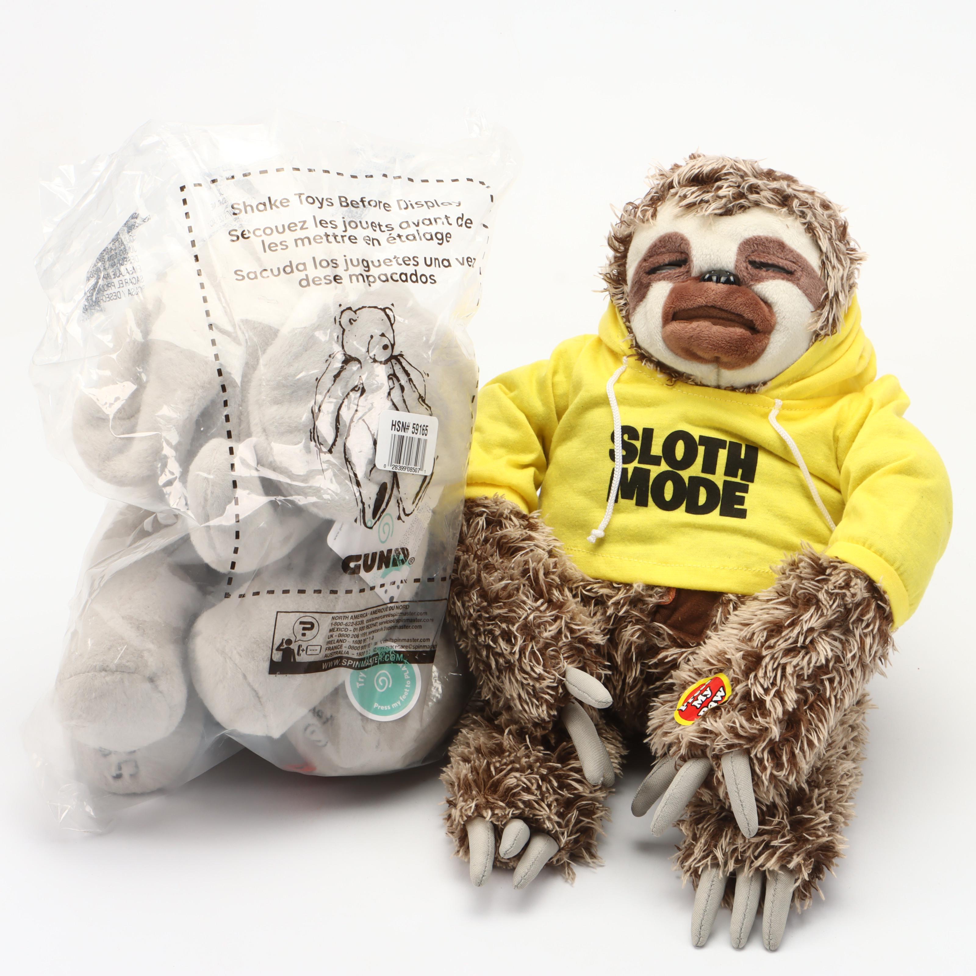 Snax the Sloth and Interactive Plush Elephant | EBTH
