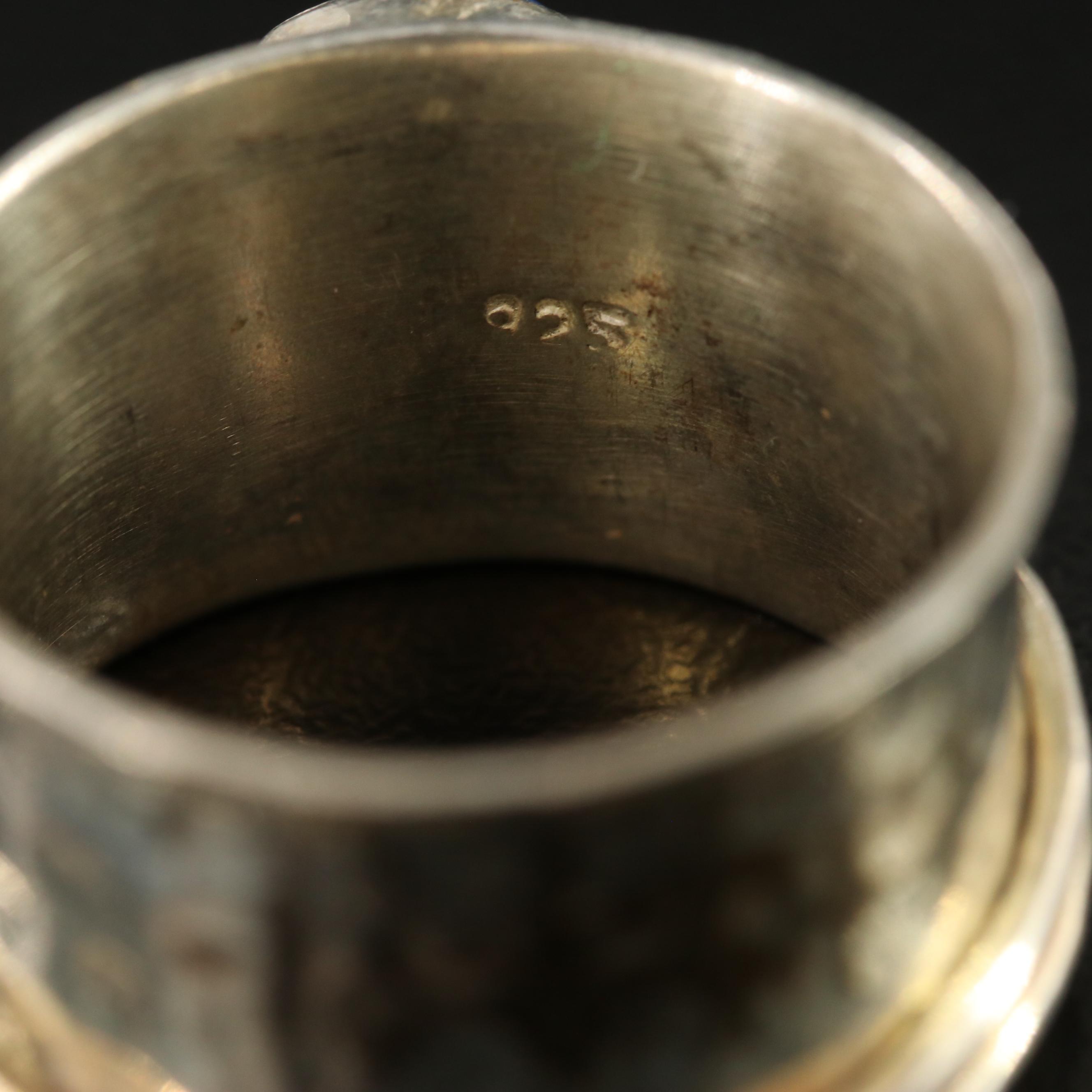 Sterling Faux Opal Spinner Ring | EBTH