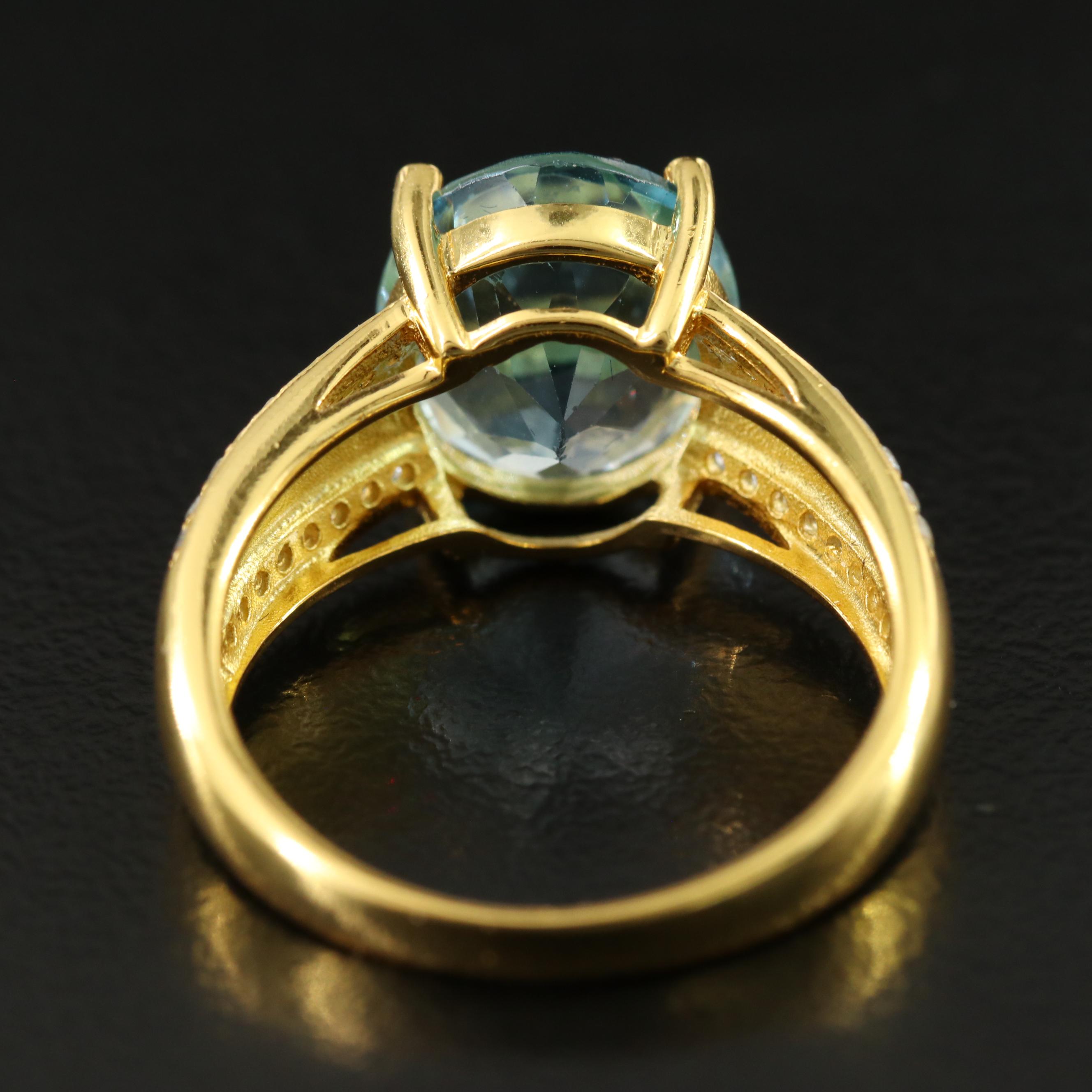 Sterling Topaz and CZ Ring | EBTH