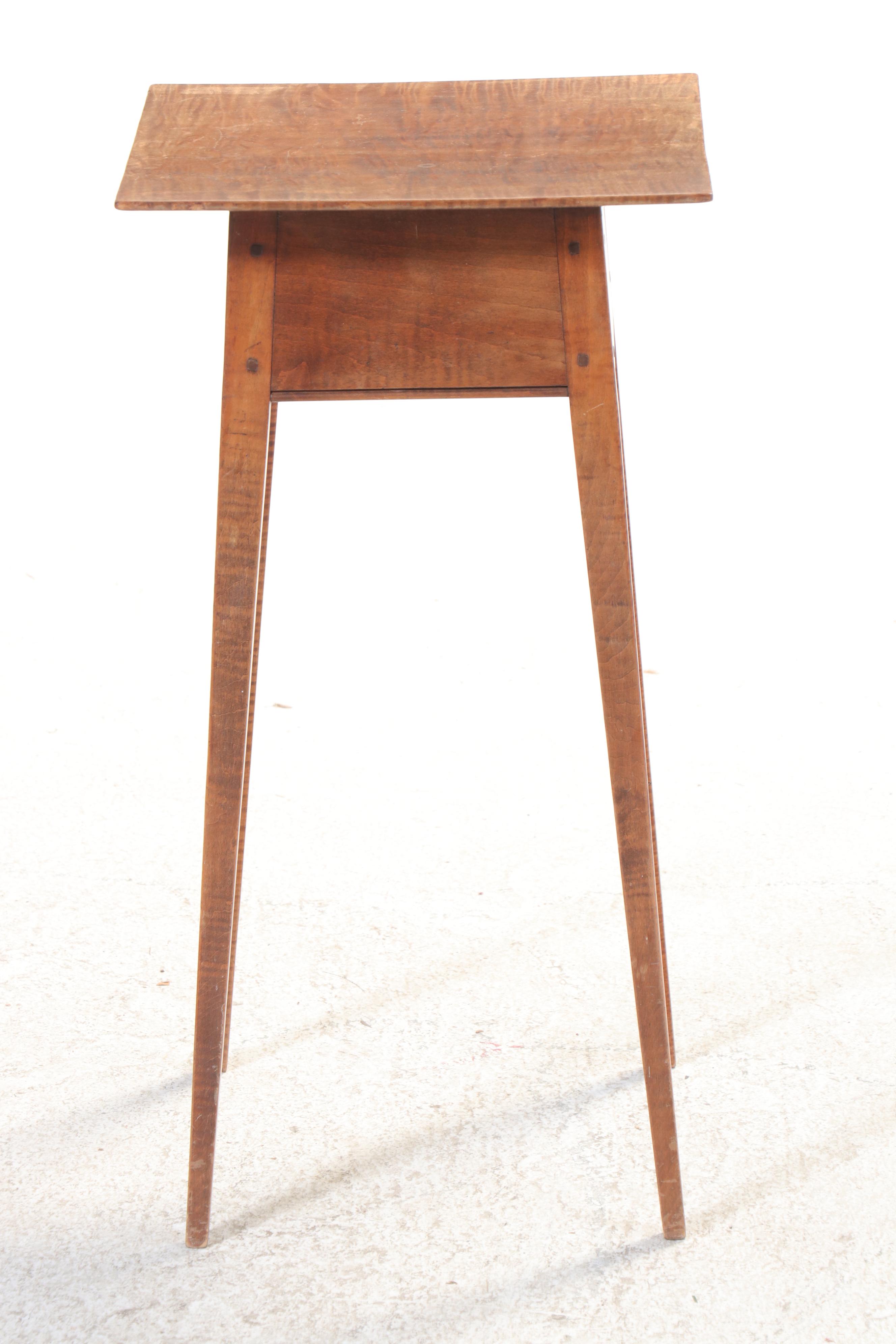 John K. Spicer & Son Federal Style Tiger Maple Side Table, Late 20th ...