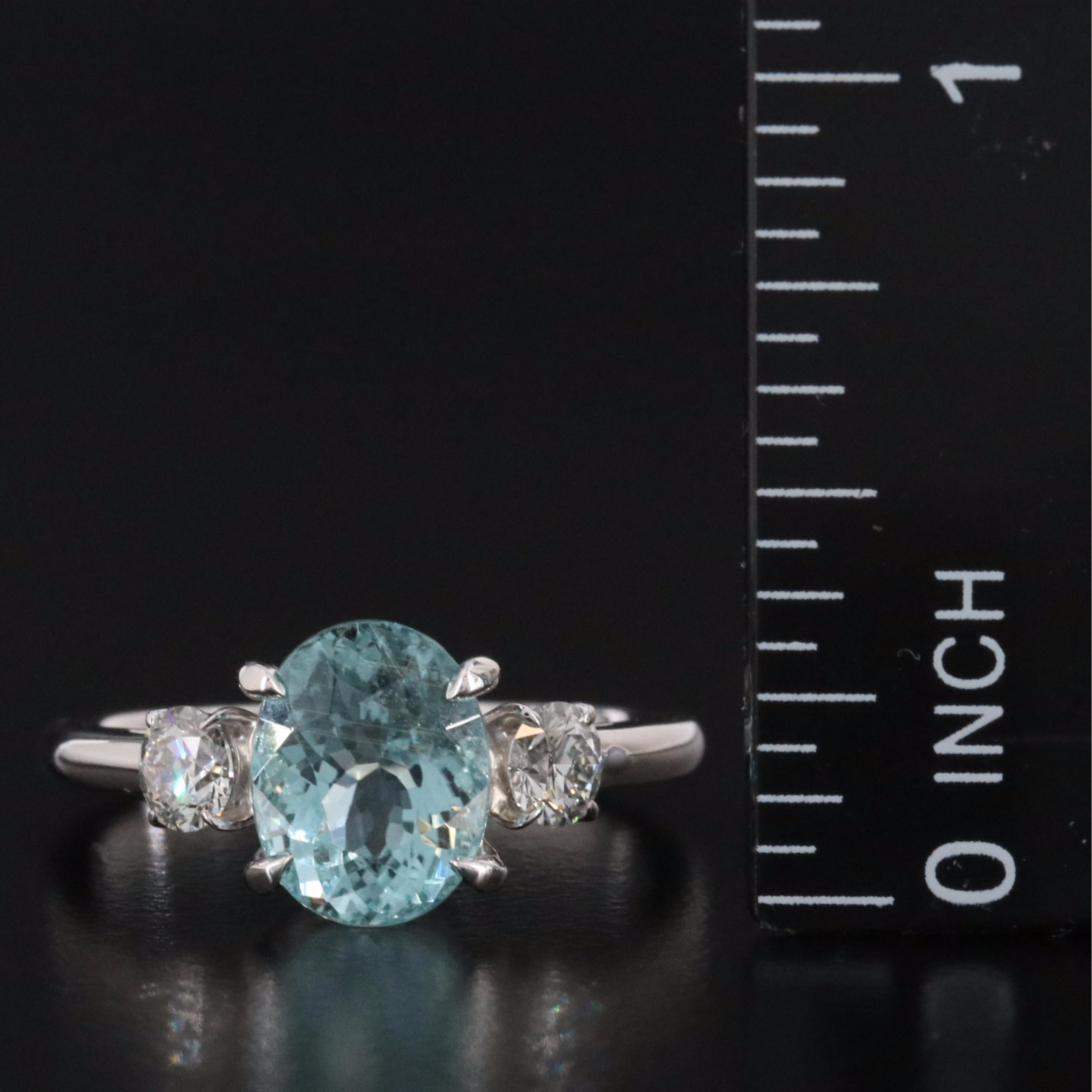 14K 2.70 CT Paraiba Tourmaline and Diamond Ring with GIA Report | EBTH