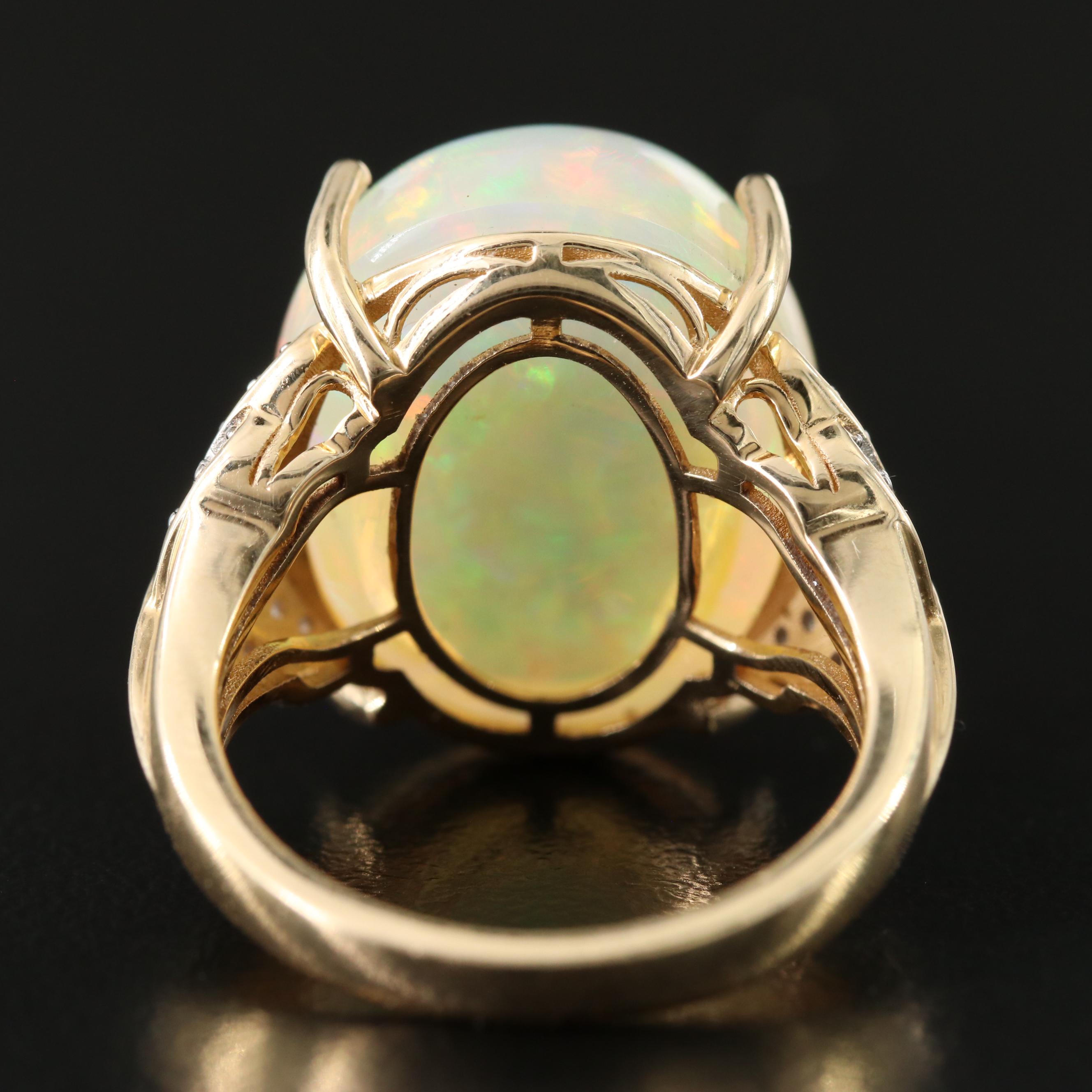 14K Opal and Diamond Ring | EBTH