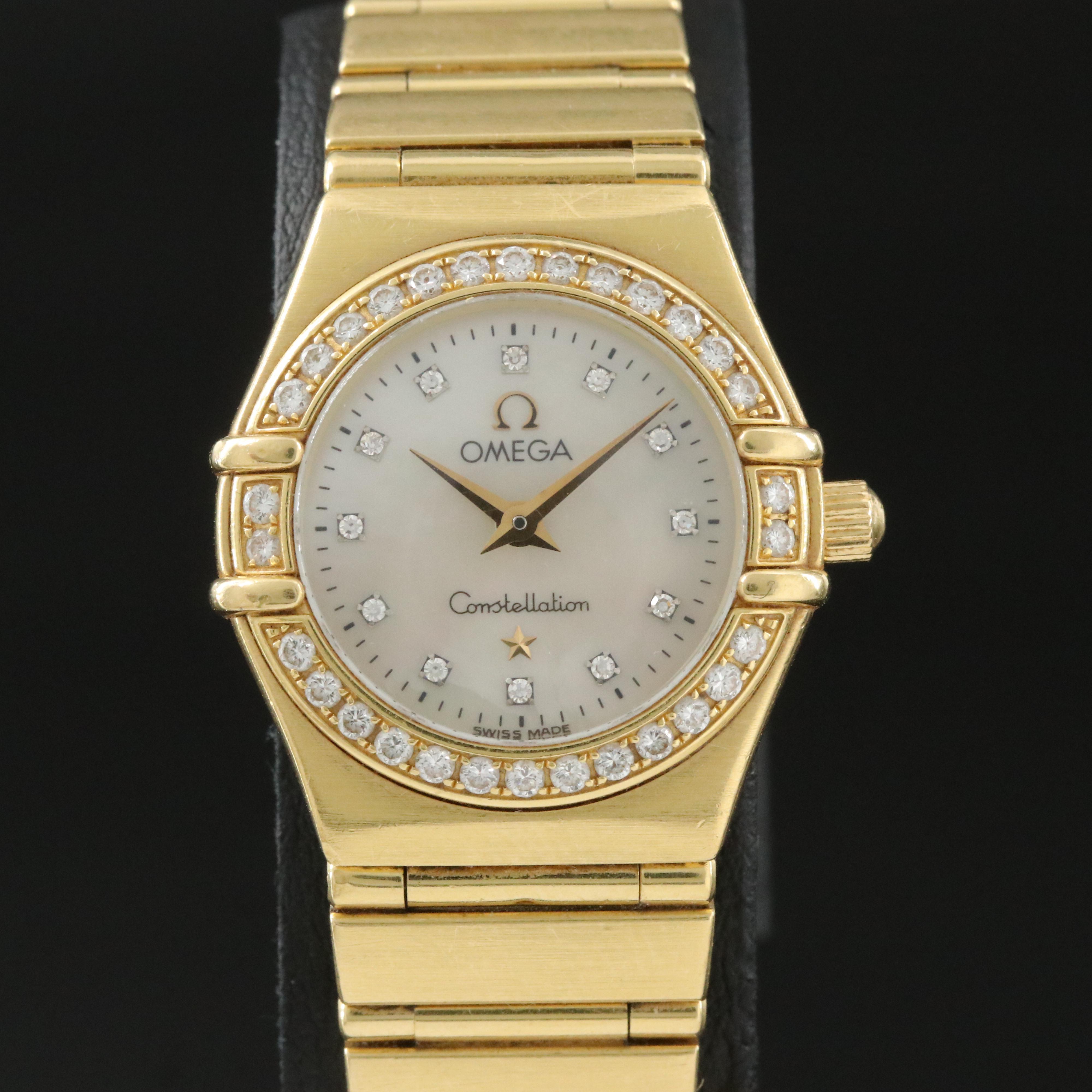 1980 Omega Constellation Factory Diamond Mother-of-Pearl Dial and Bezel ...
