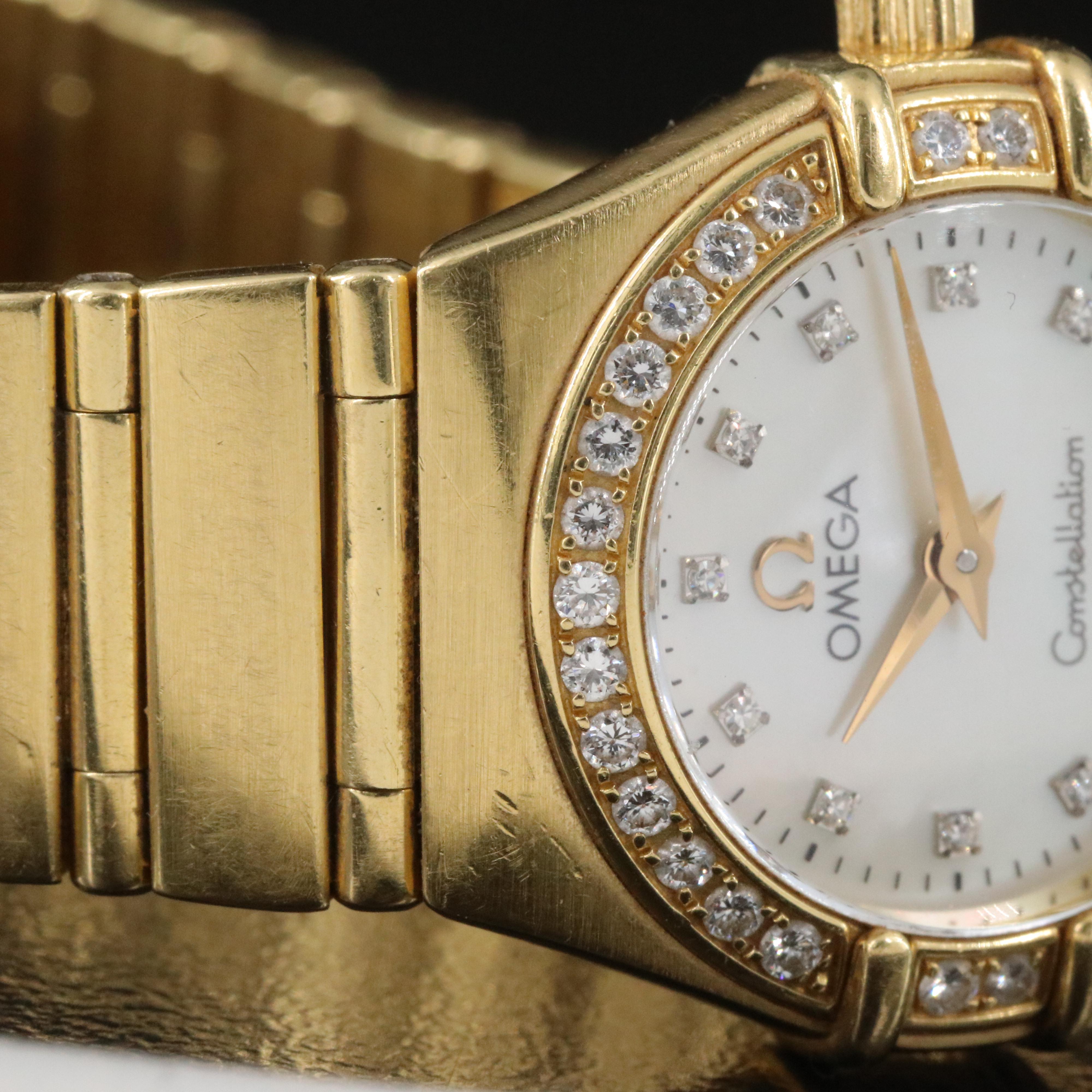 1980 Omega Constellation Factory Diamond Mother-of-Pearl Dial and Bezel ...