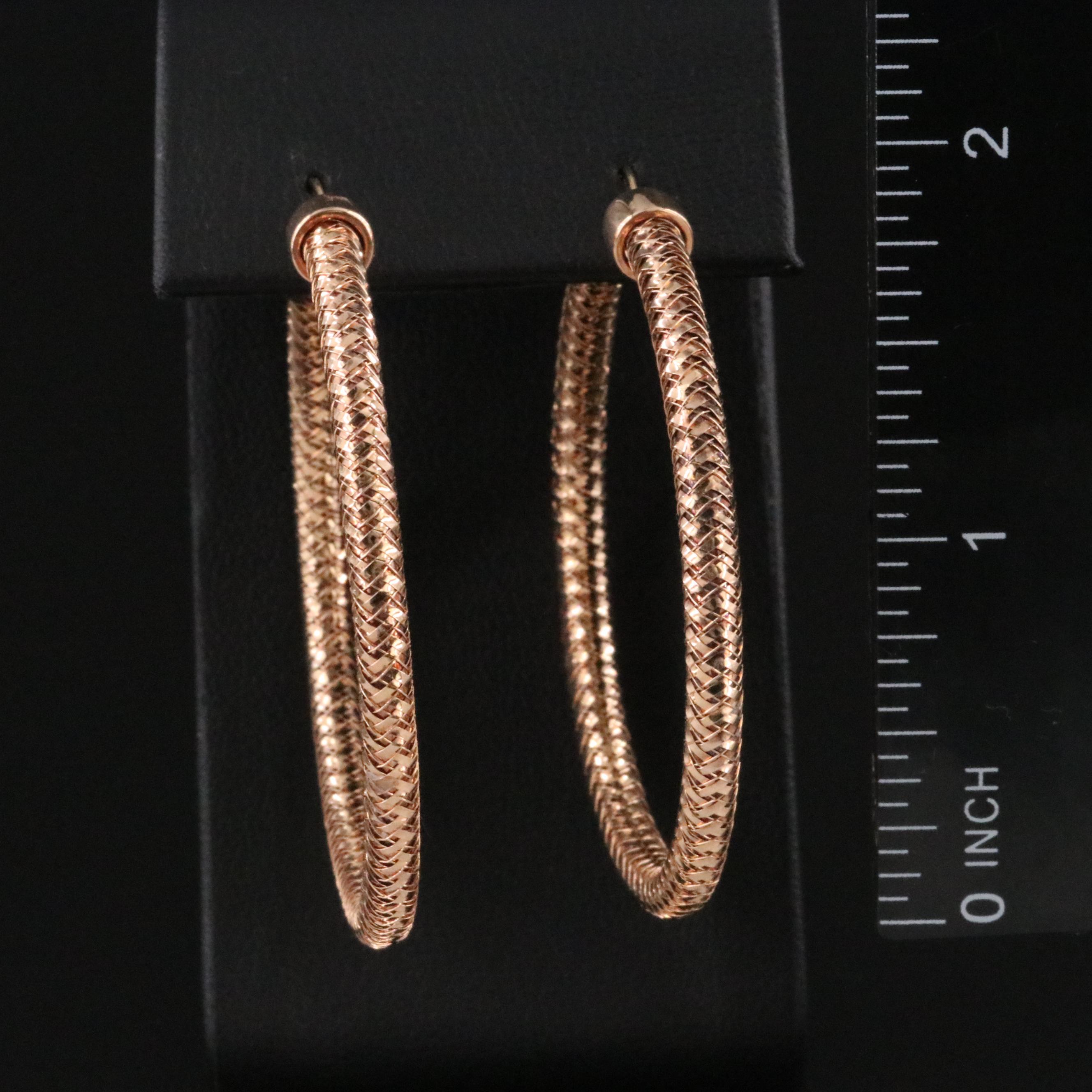 Roberto Coin Primavera 18K Rose Gold Hoop Earrings | EBTH
