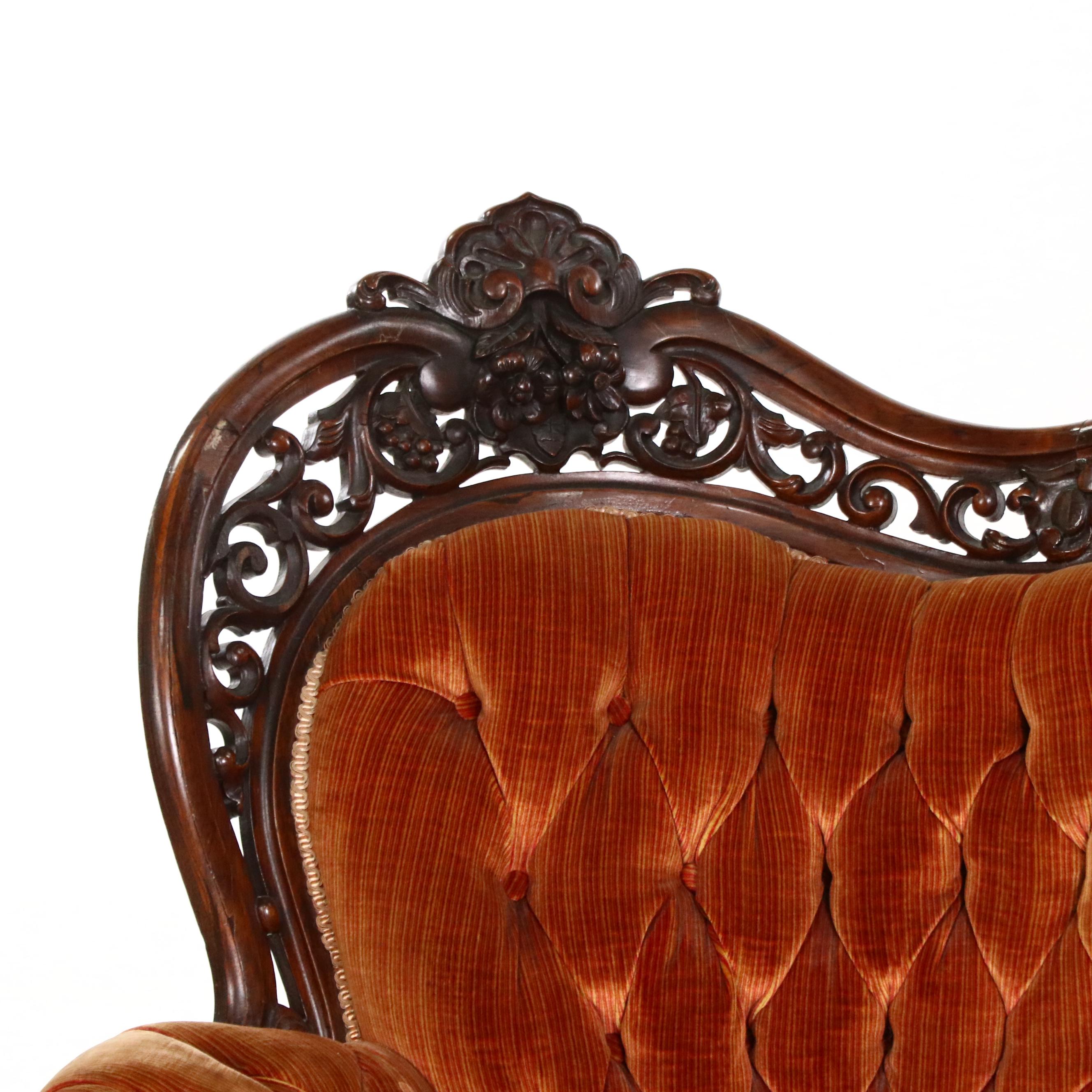 J. & J. W. Meeks "Hawkins Pattern" Laminated Rosewood Sofa, Mid-19th ...