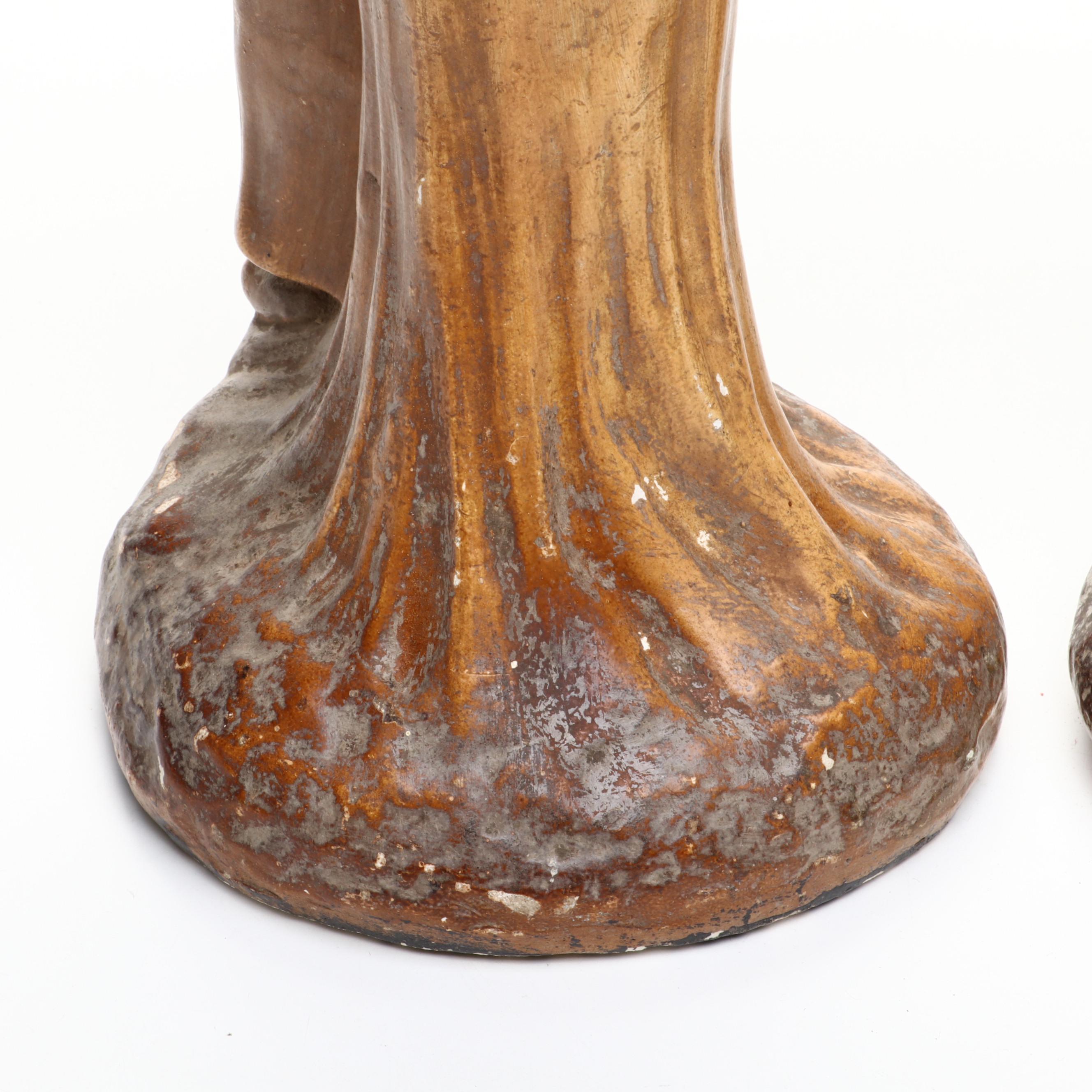 Vintage Chalkware Dutch Boy and Girl Vase Pair | EBTH