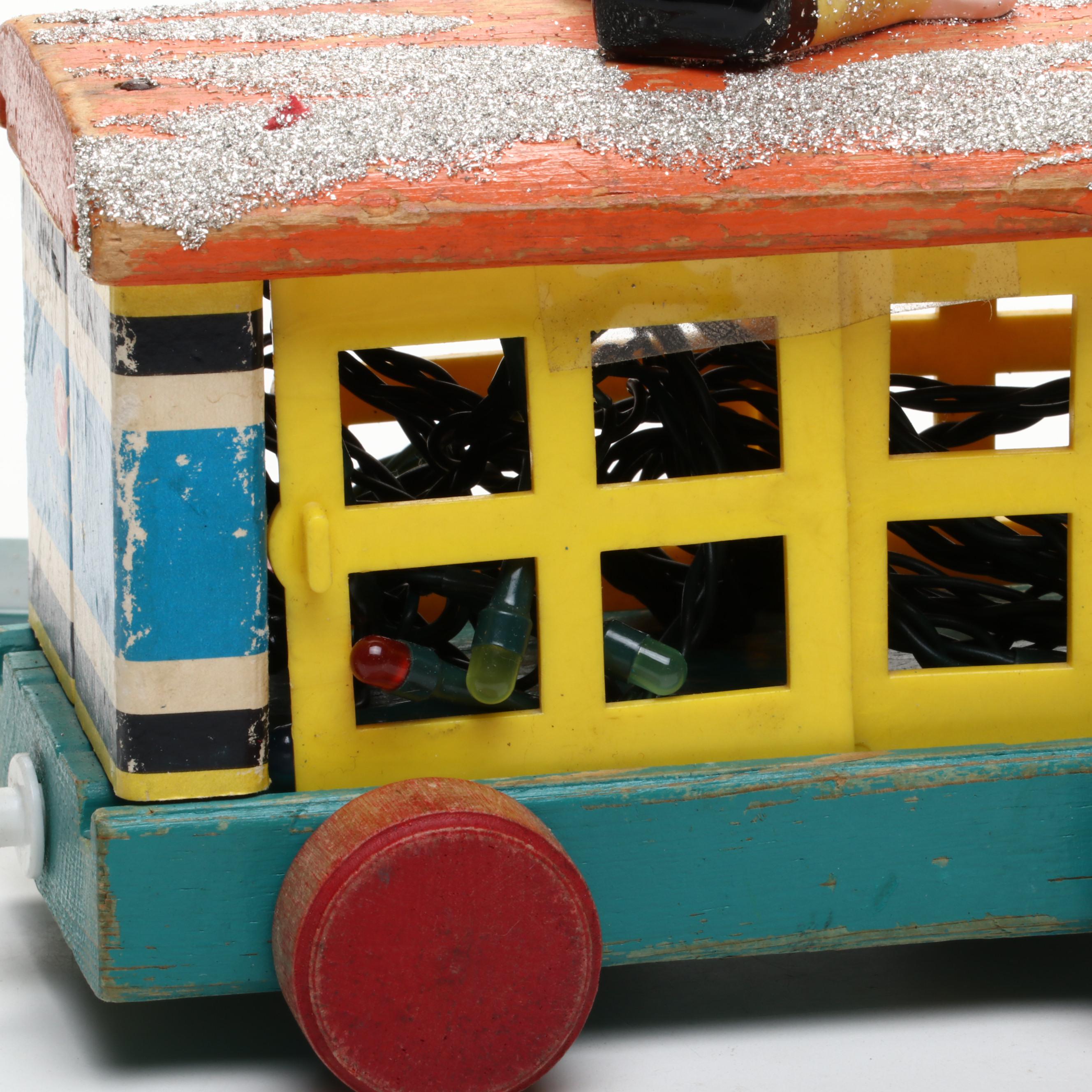 Christmas Décor with Repurposed Fisher-Price Toy Trains and Vintage ...