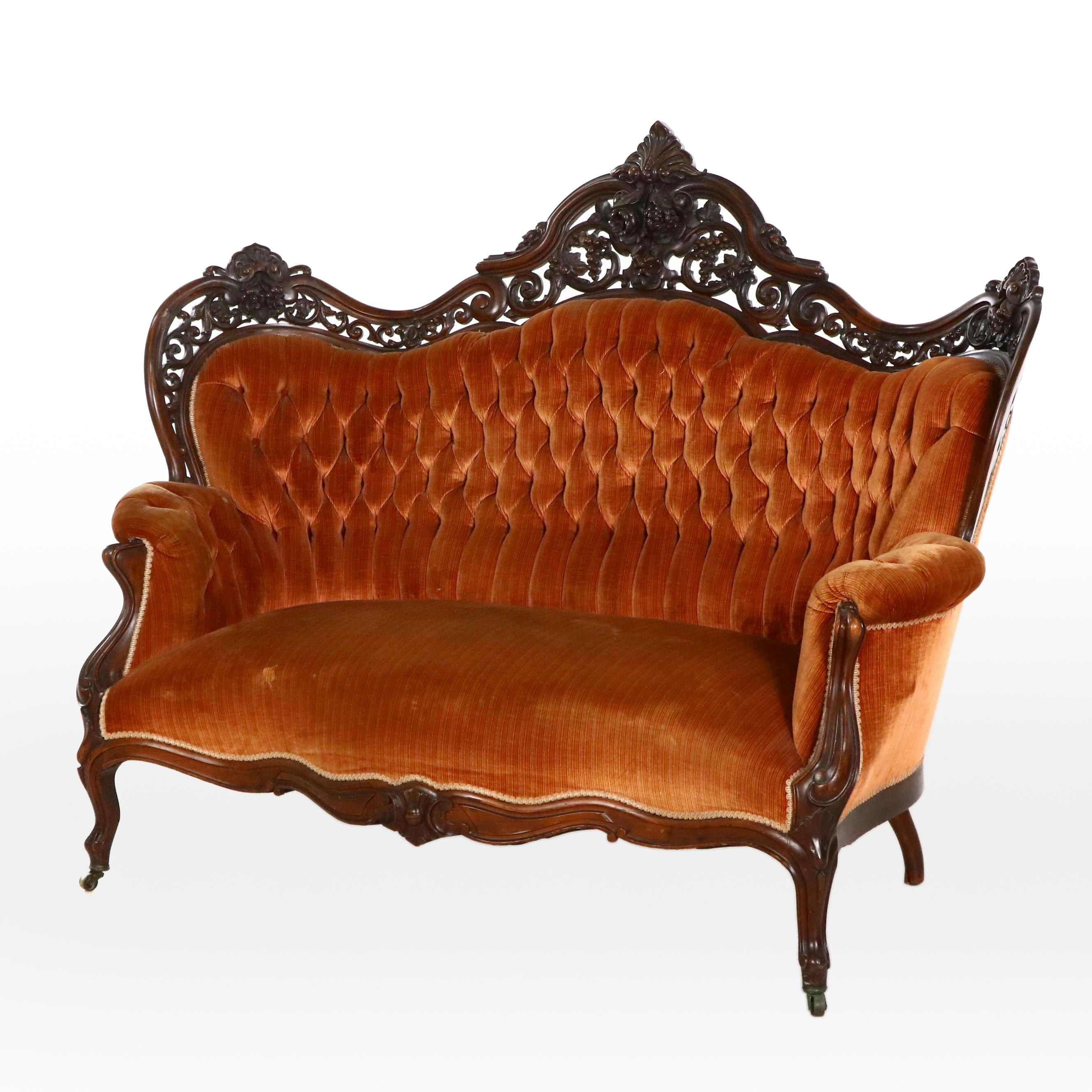 J. & J. W. Meeks "Hawkins Pattern" Laminated Rosewood Sofa, Mid-19th ...