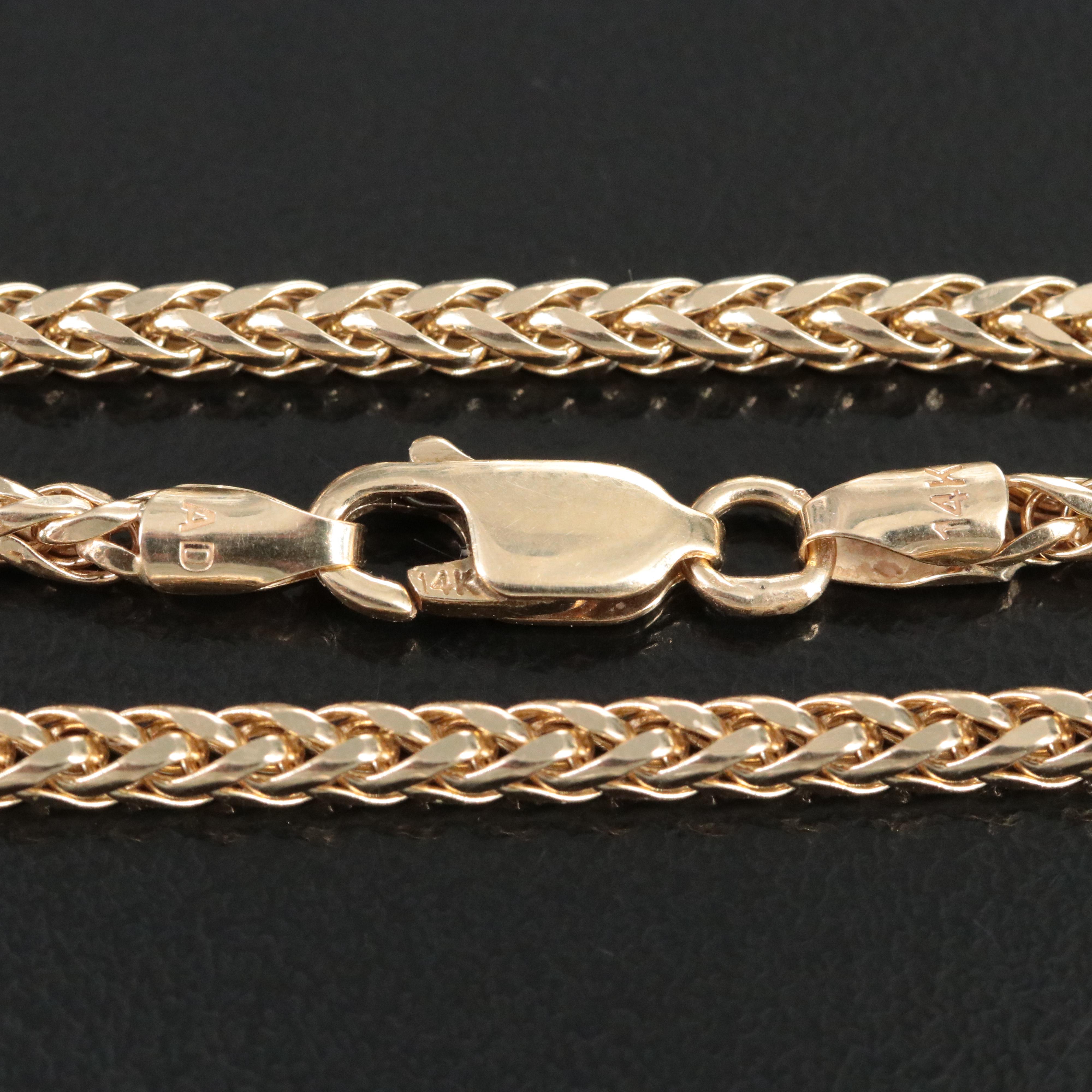14K Spiga Chain Necklace | EBTH