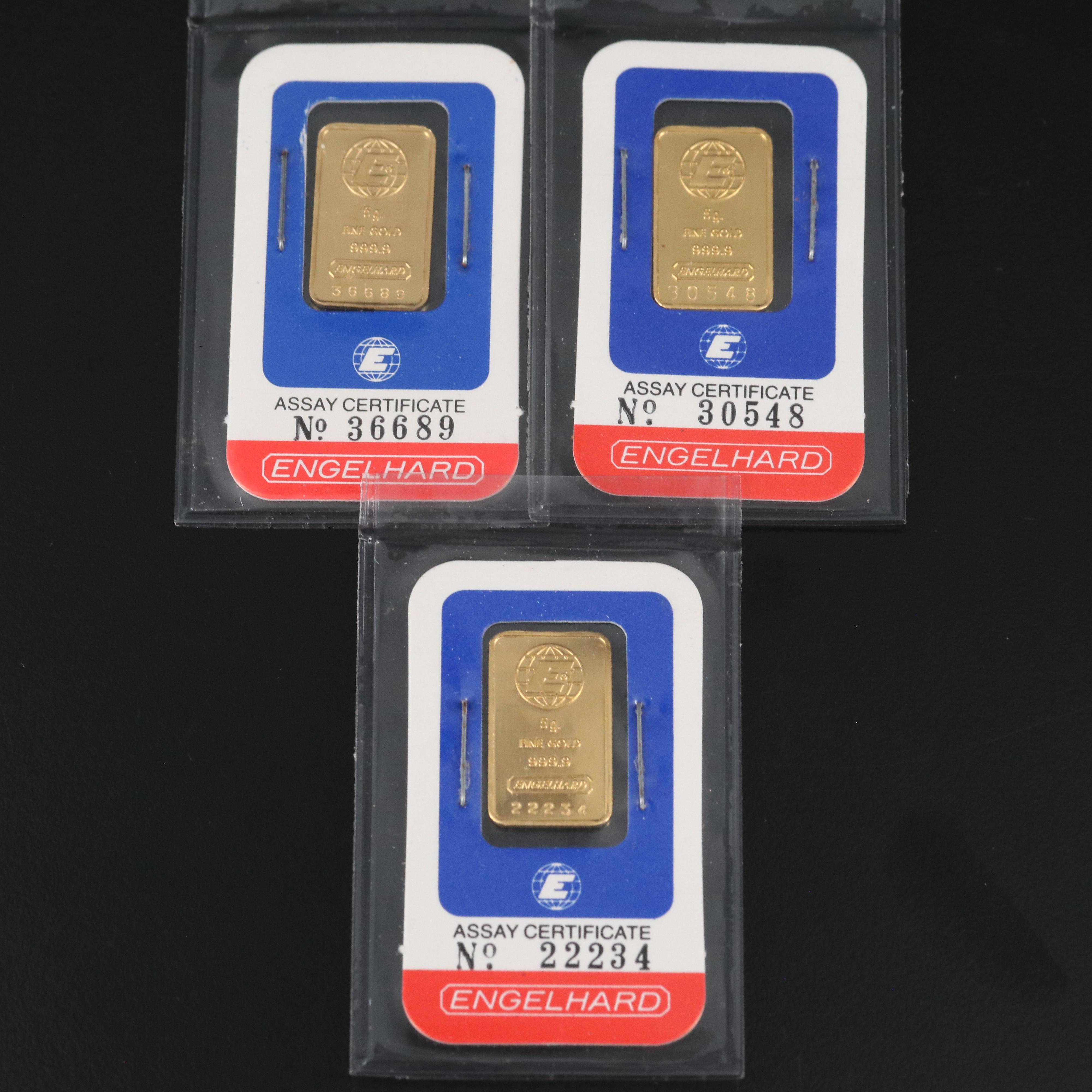 Group of Engelhard .9999 Fine Gold Bars | EBTH
