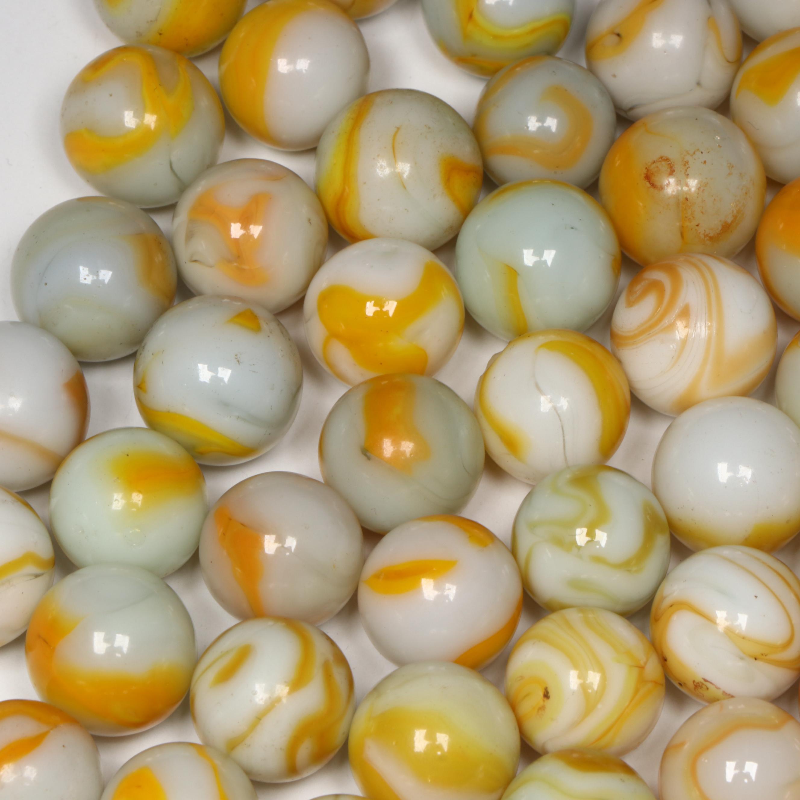 Yellow West Virginia Swirl Glass Marbles | EBTH