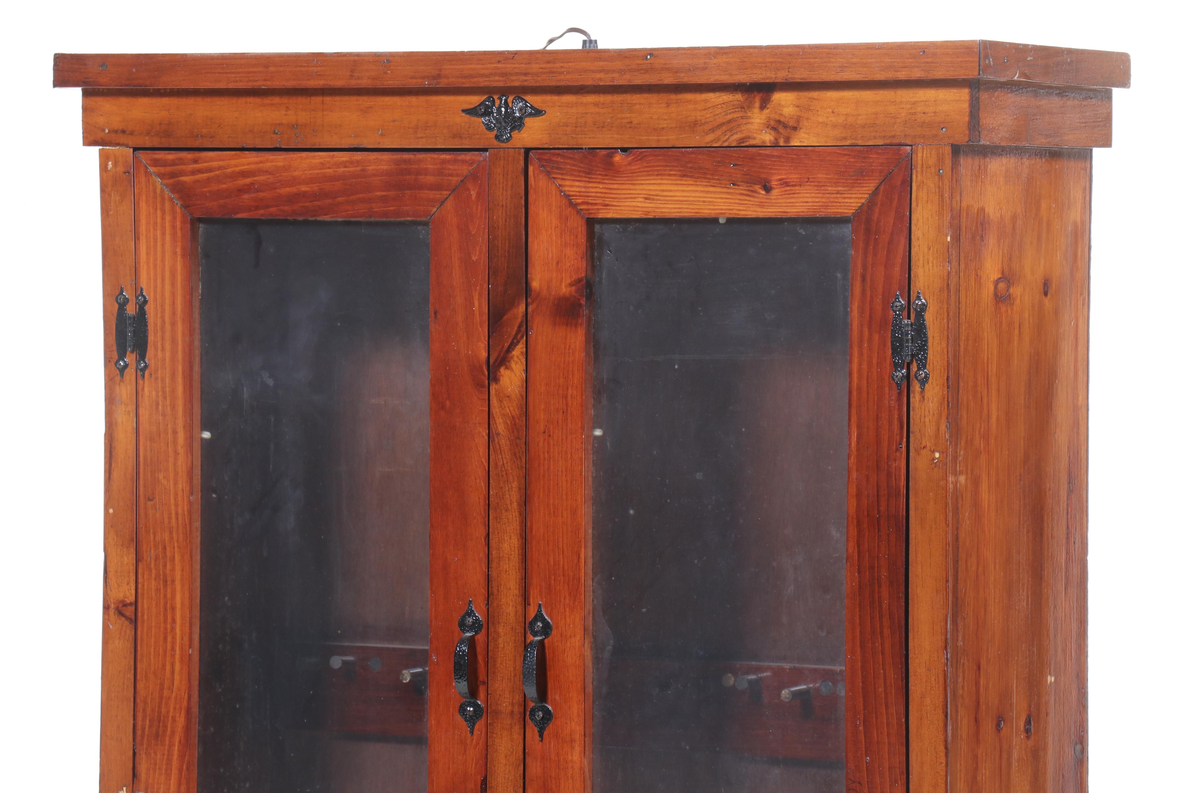 American Primitive Pine and Glass Gun Cabinet, 20th Century | EBTH