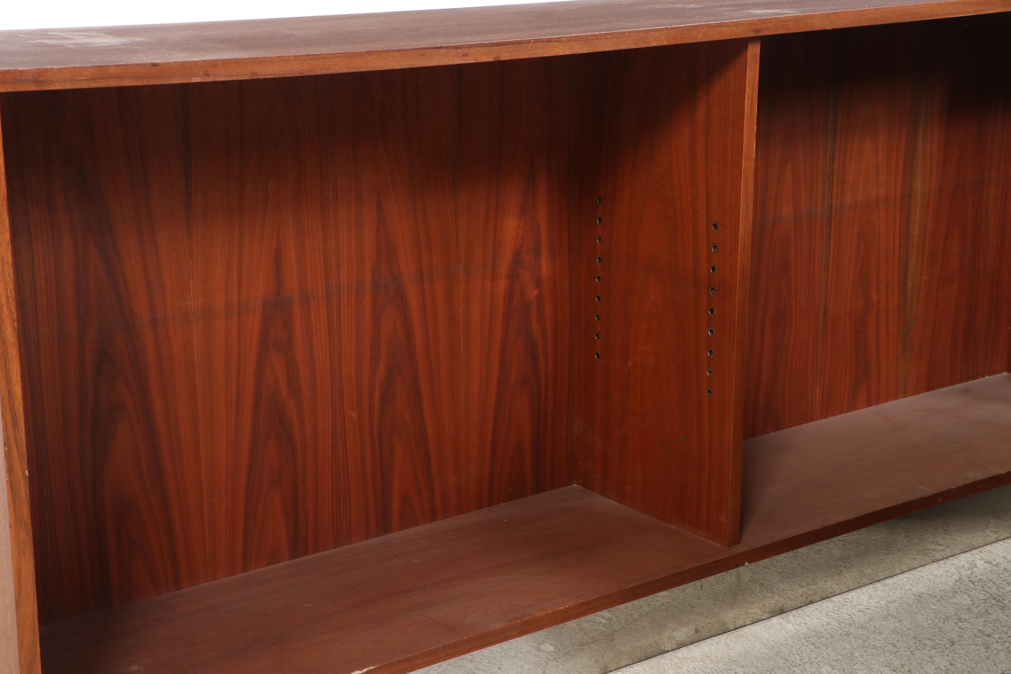 Four Mid Century Modern Walnut and Chrome Lateral Bookcases, Mid-20th ...