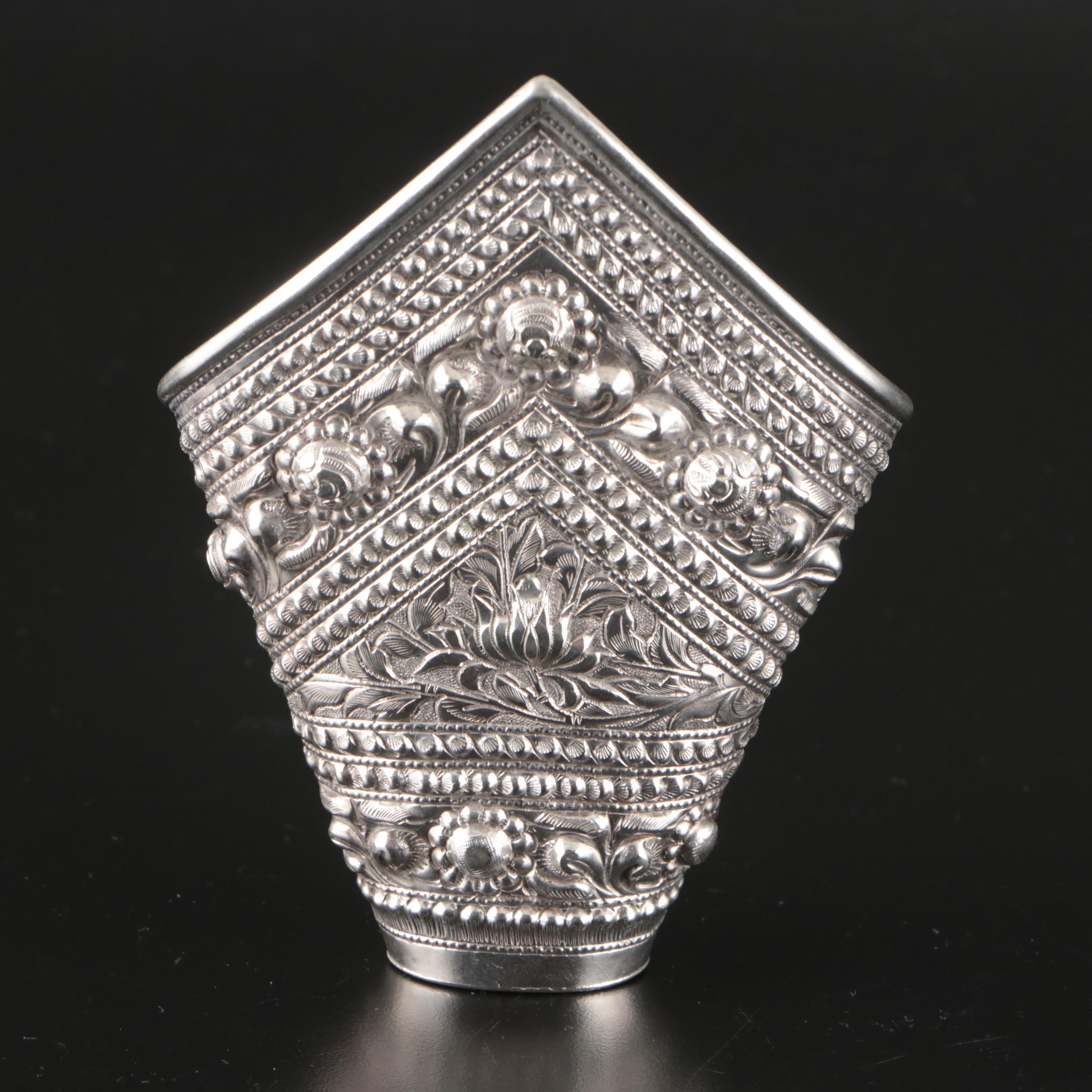 Chinese Export Sterling Silver Repoussé Planter and Other 900 Silver ...