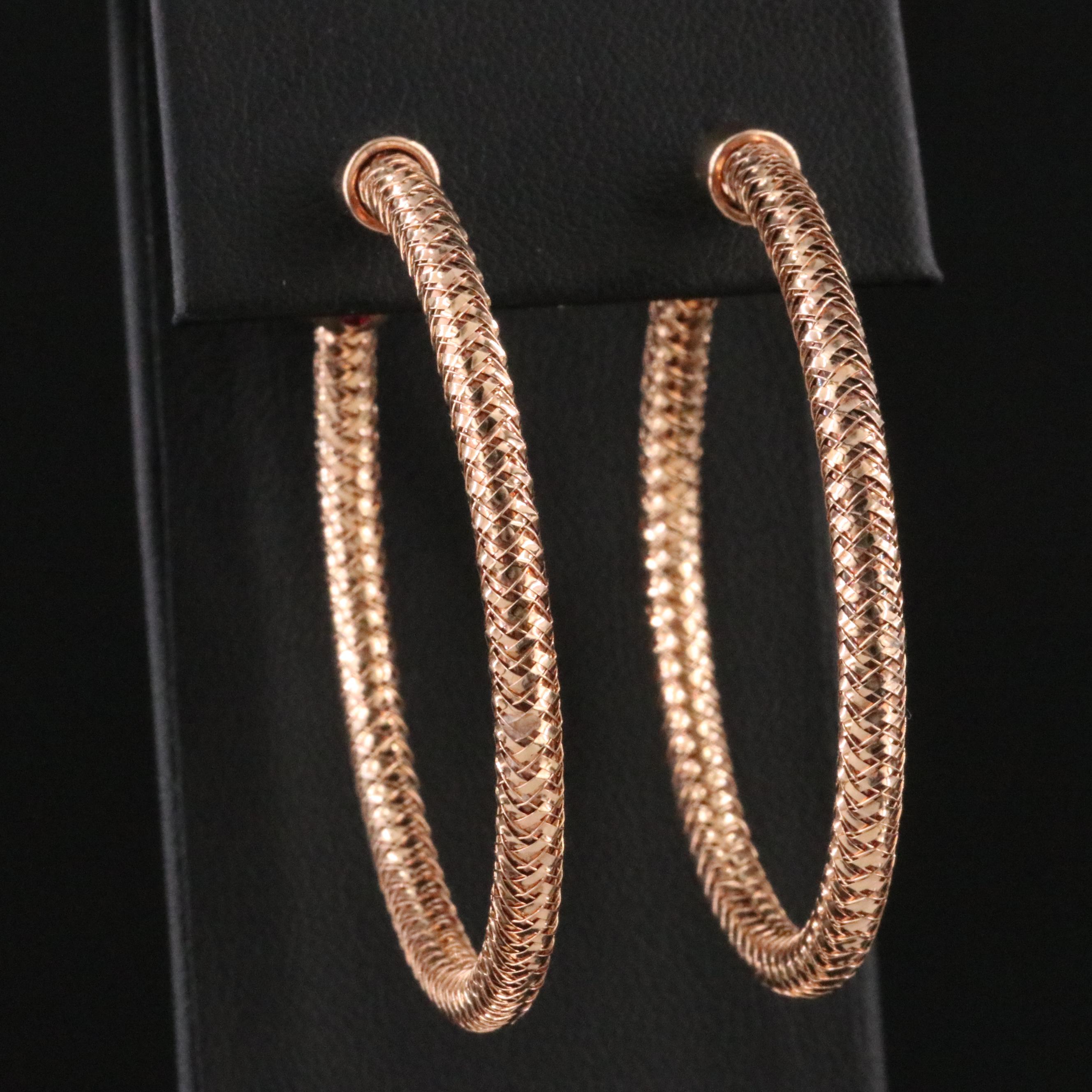 Roberto Coin Primavera 18K Rose Gold Hoop Earrings | EBTH