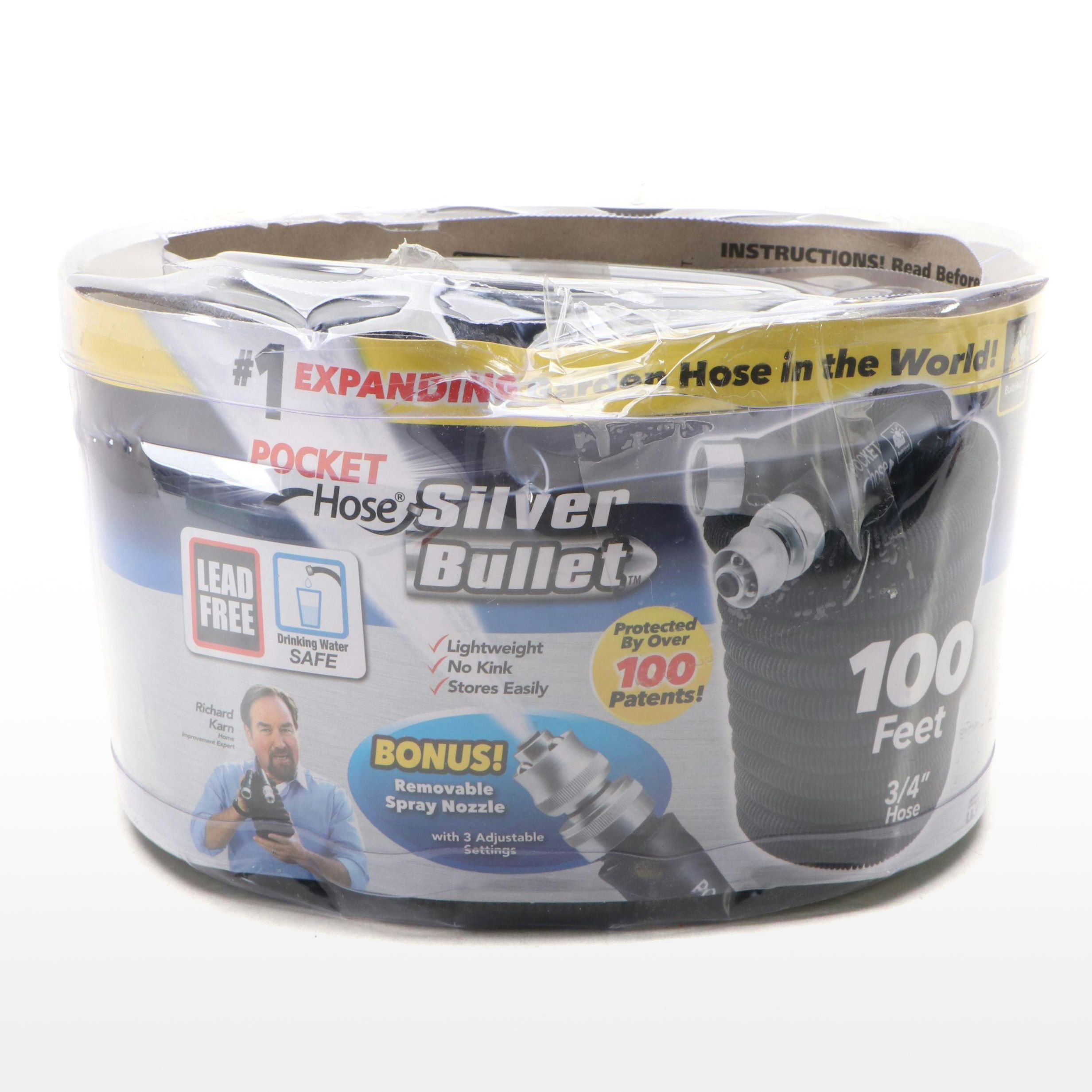 Rocket Hose Silver Bullet 100' Expanding Garden Hose | EBTH