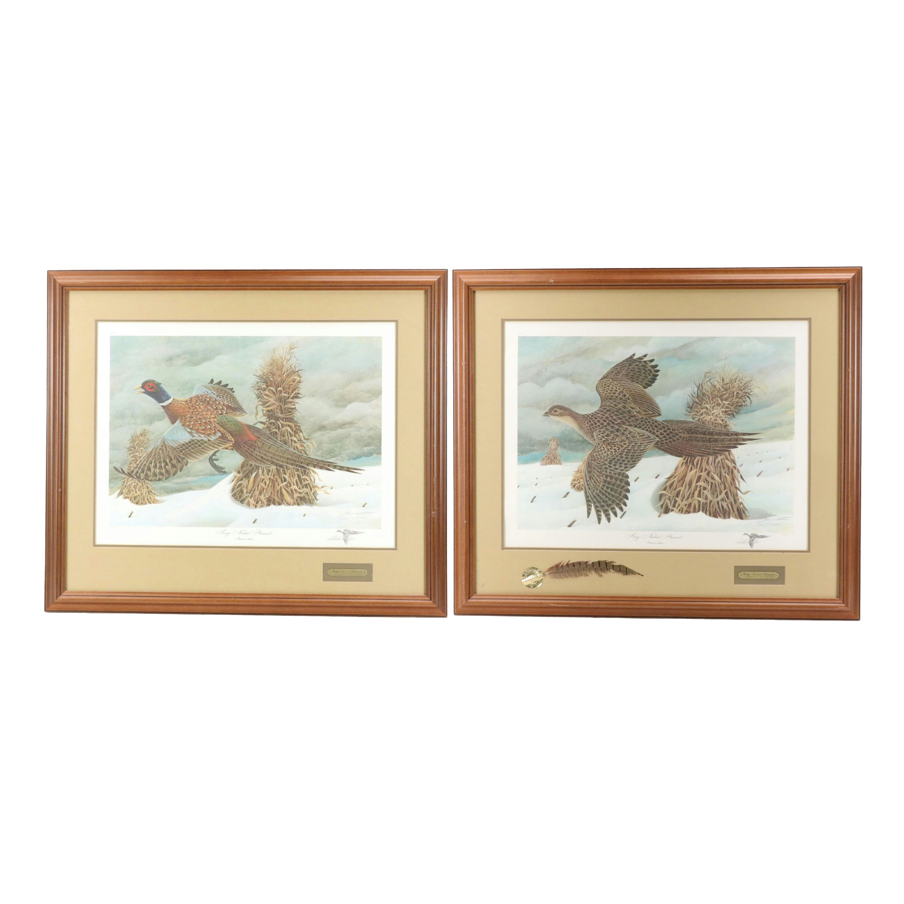 John A. Ruthven "Matched Pair" Offset Lithographs with Ring-Necked ...