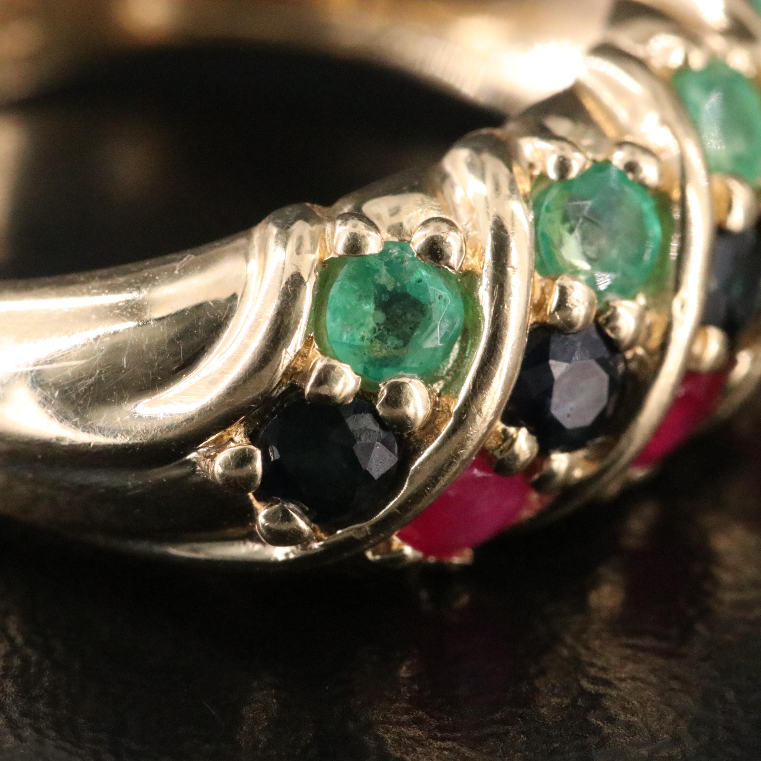 14K Ruby, Sapphire and Emerald Ring | EBTH