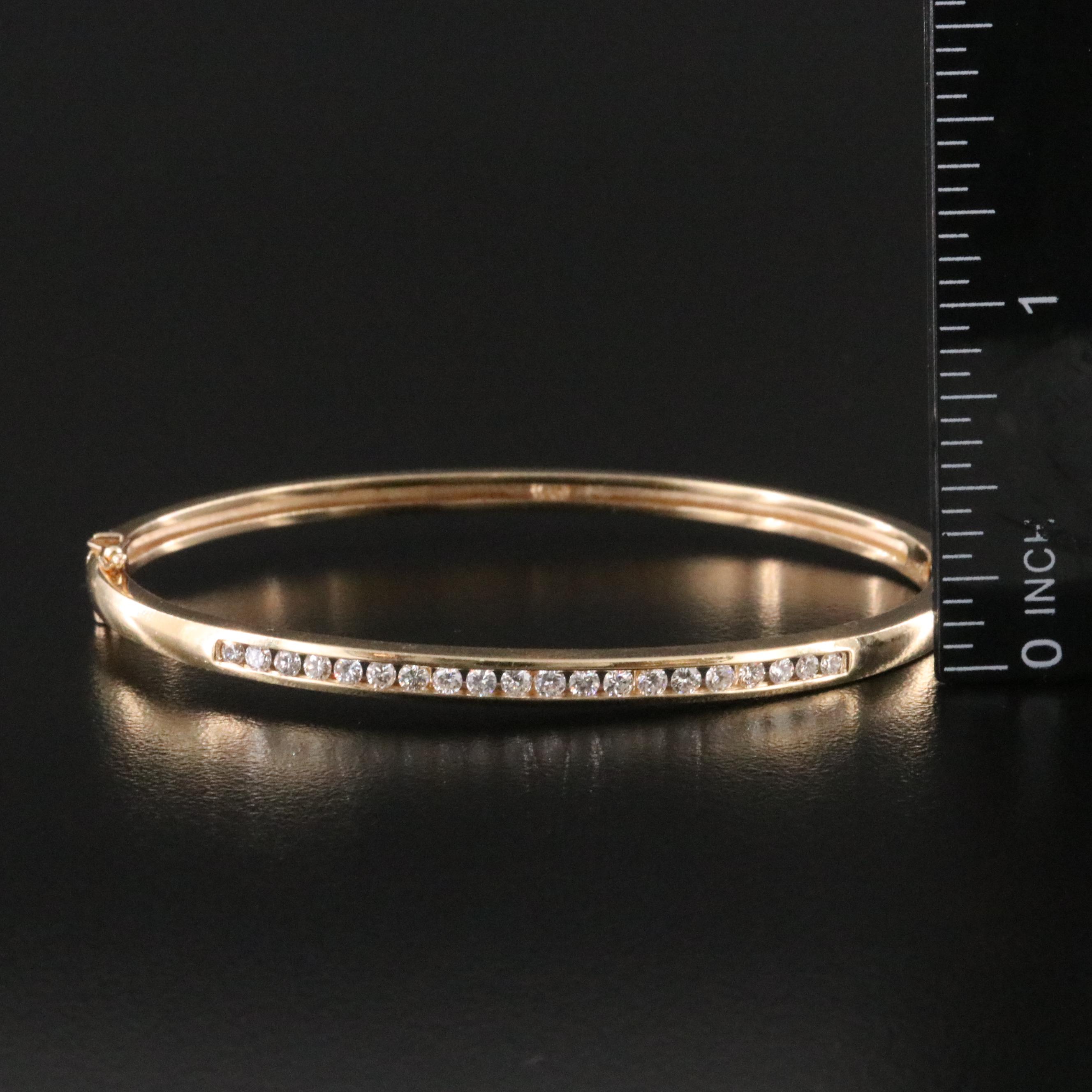 14K 0.65 CTW Diamond Hinged Bangle | EBTH