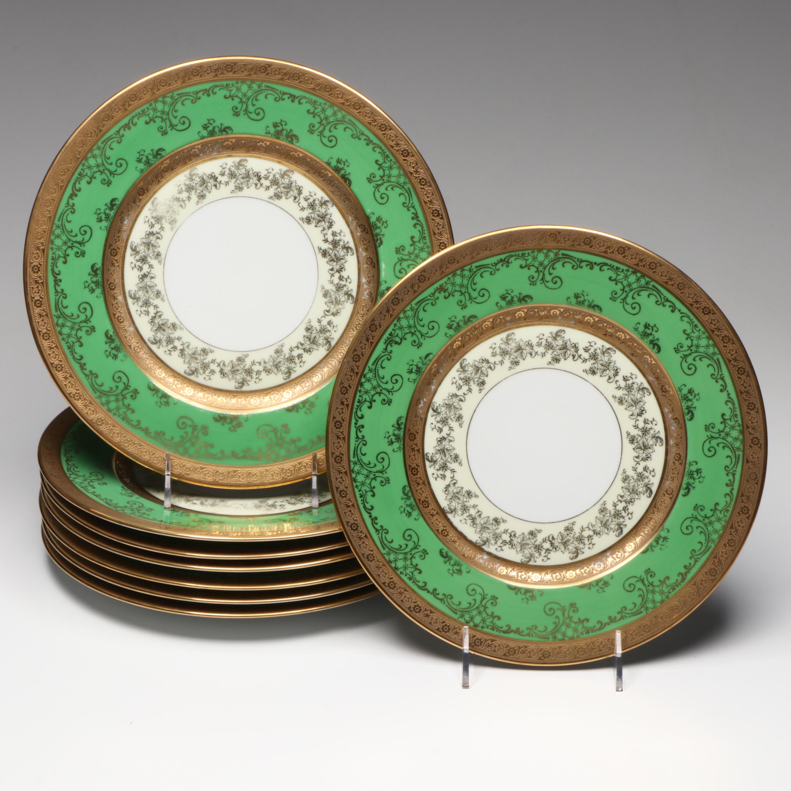 J. S. Maier & Co. Czechoslovakian Gilt Banded Porcelain Dinner Plates ...