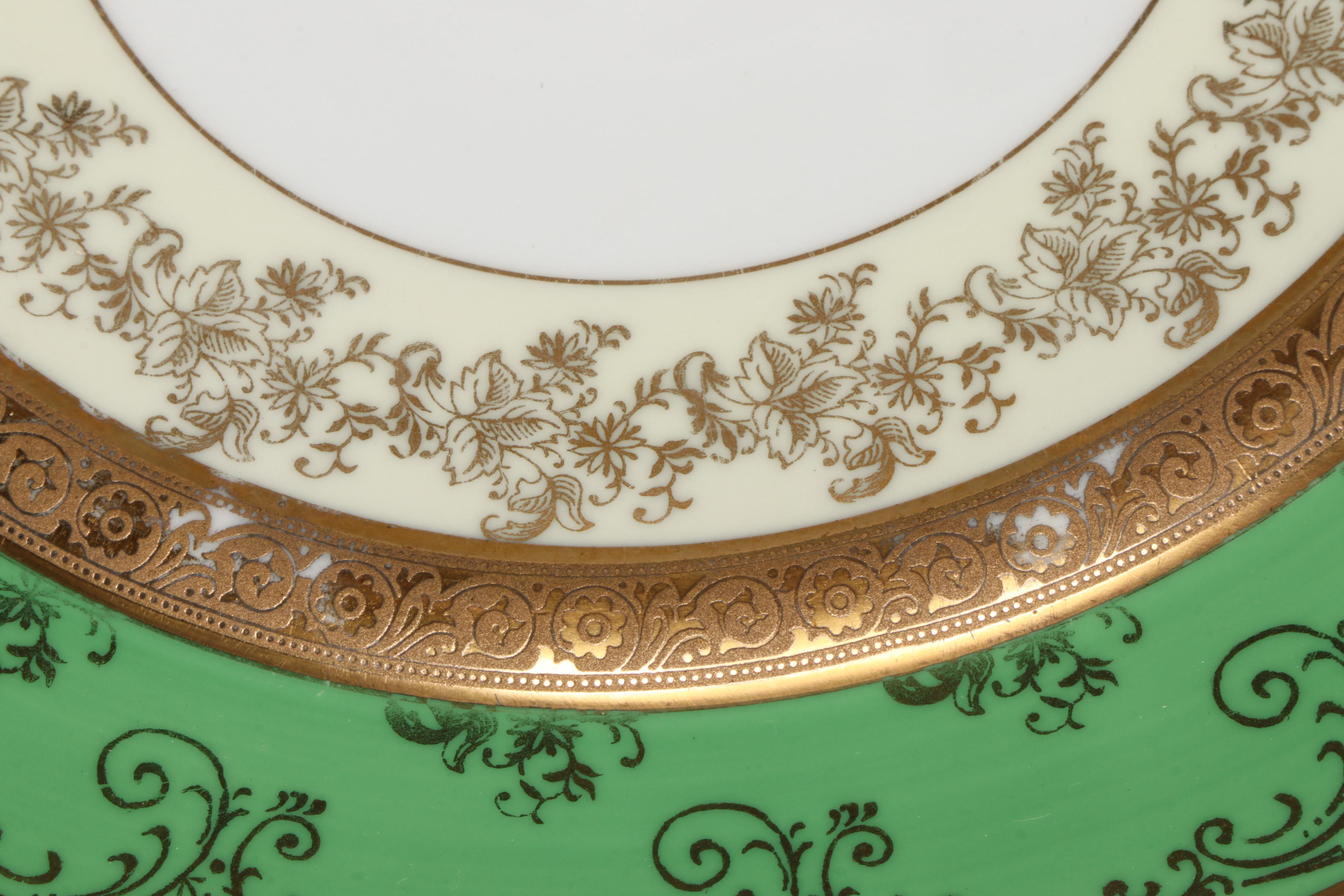 J. S. Maier & Co. Czechoslovakian Gilt Banded Porcelain Dinner Plates ...