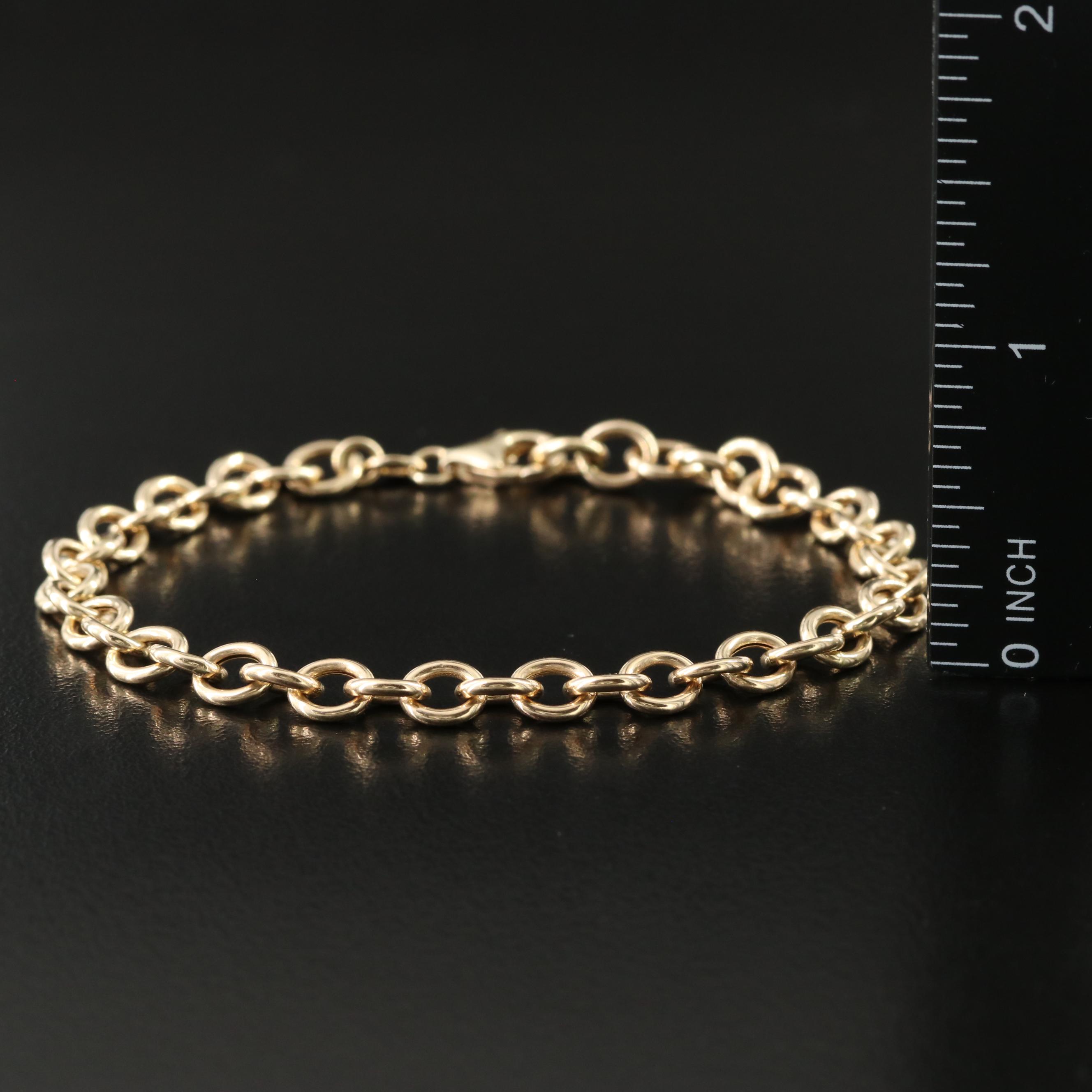 14K Italian Cable Chain Bracelet | EBTH