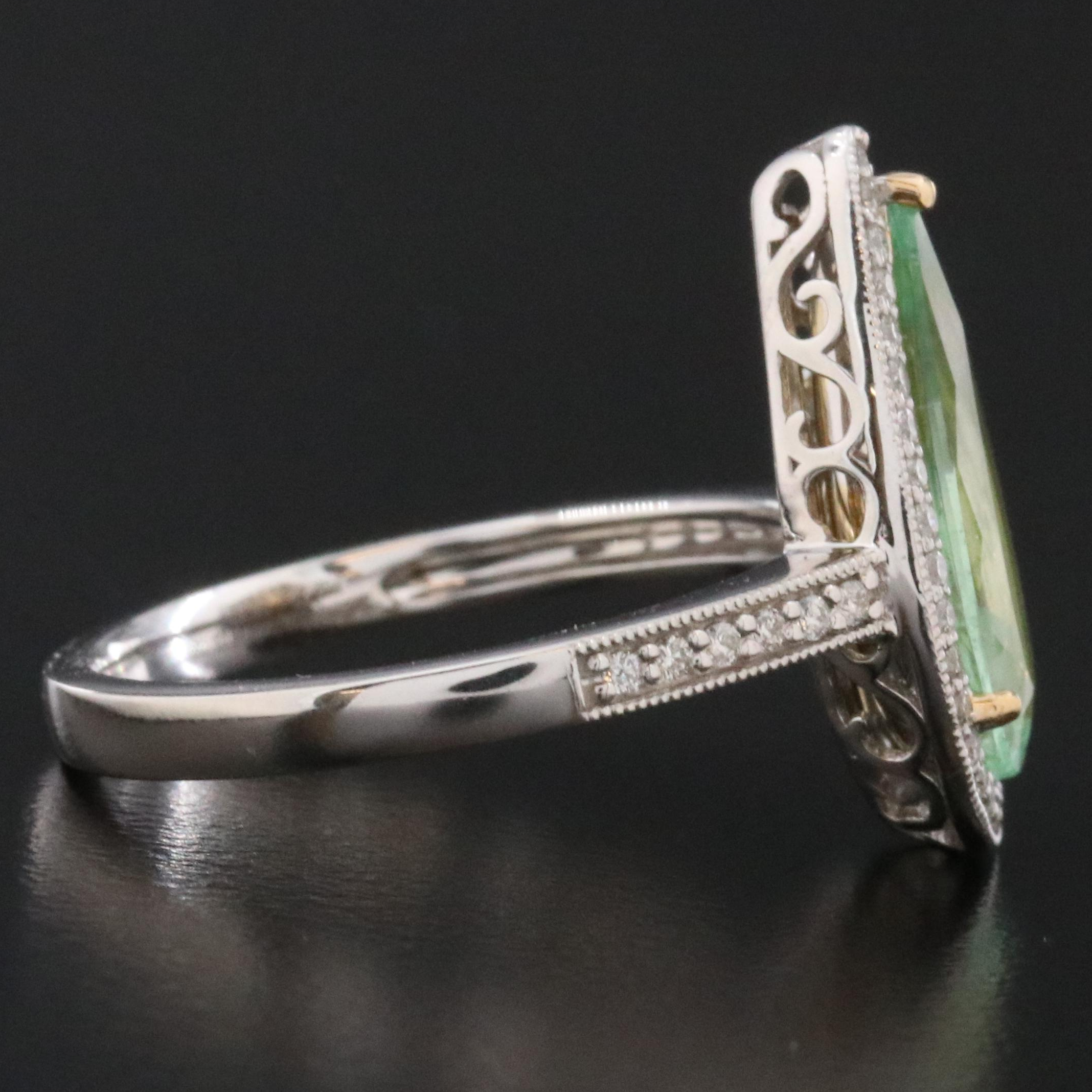 Platinum and 18K 2.23 CT Paraiba Tourmaline and Diamond Ring with GIA ...