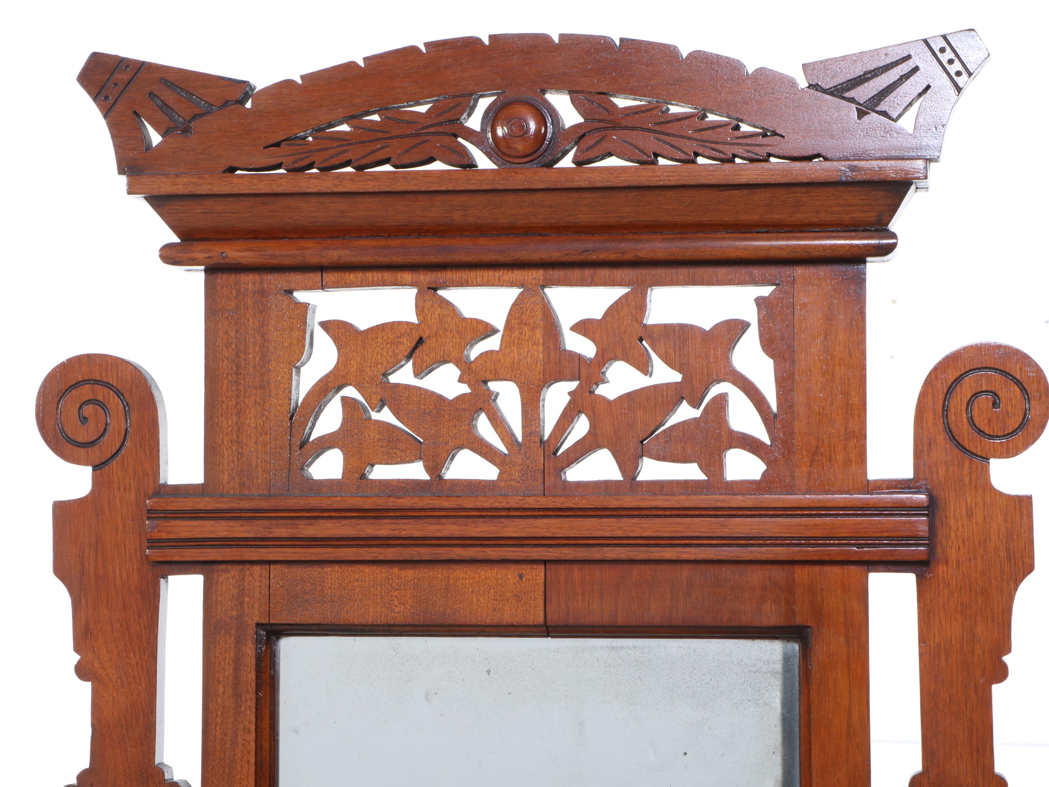 Victorian Walnut, Burl Walnut, and White Marble Hall Stand, Late 19th ...