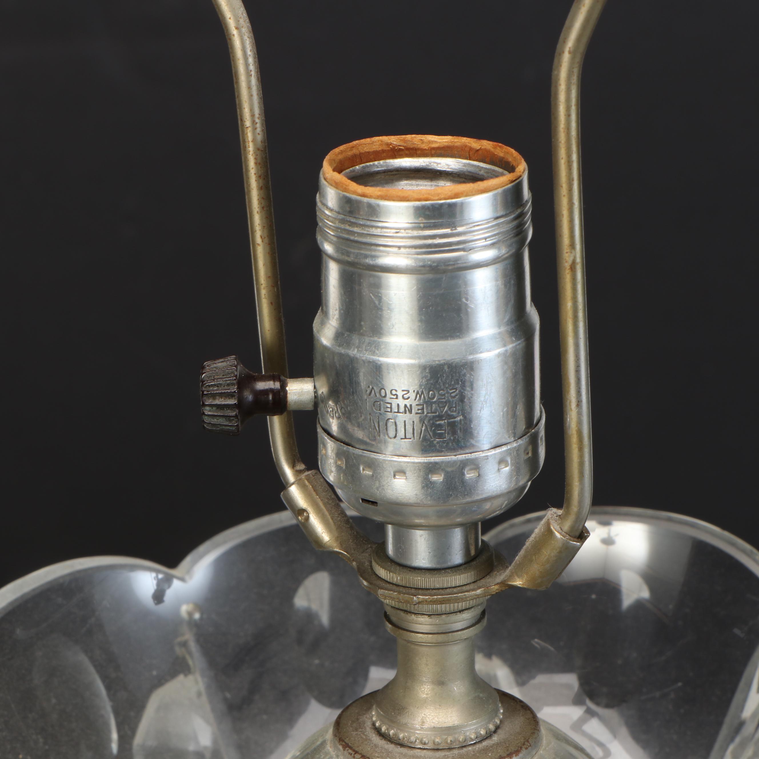 Cut Glass and Crystal Mantel Luster Table Lamp, Mid-20th Century | EBTH