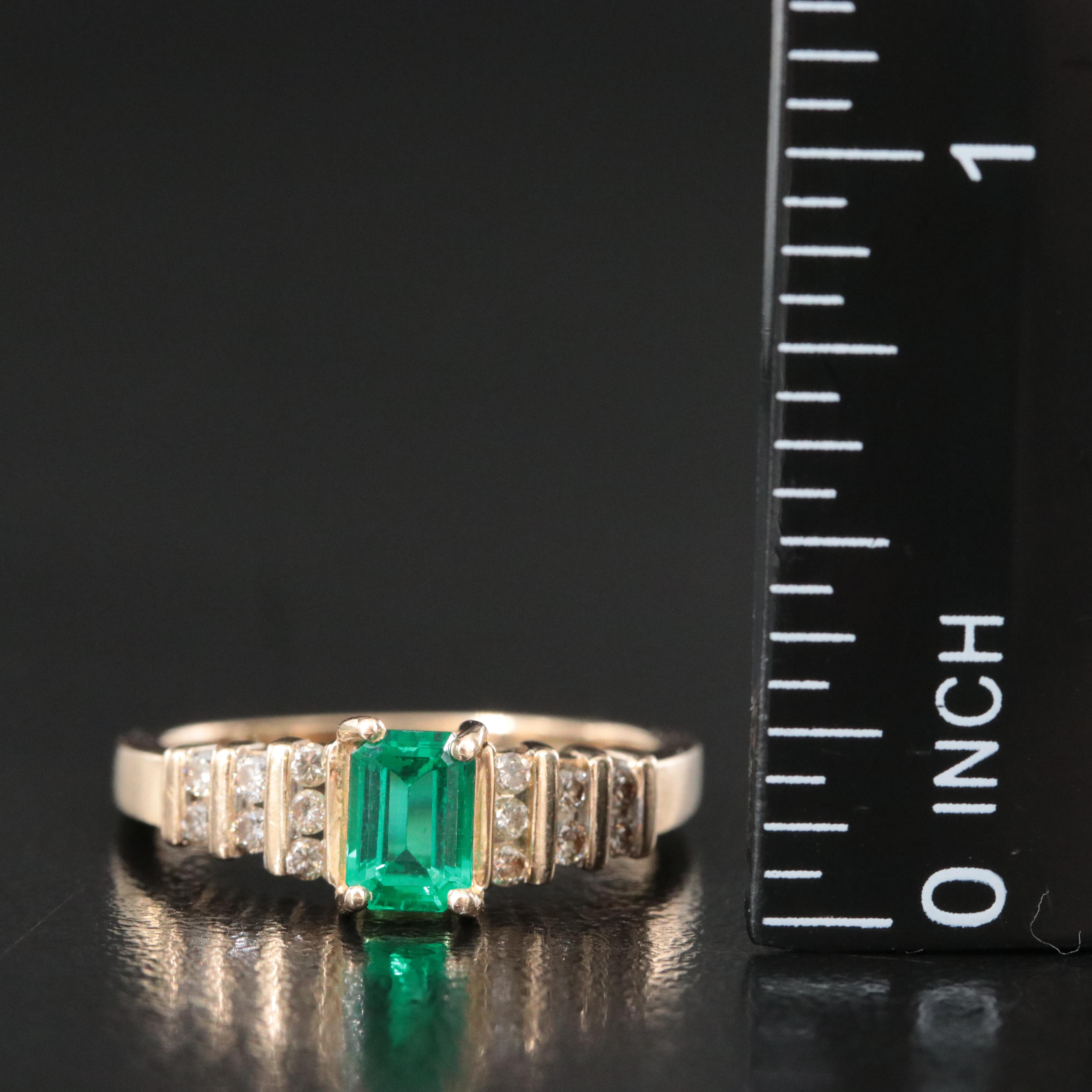 14K Emerald and Diamond Ring | EBTH