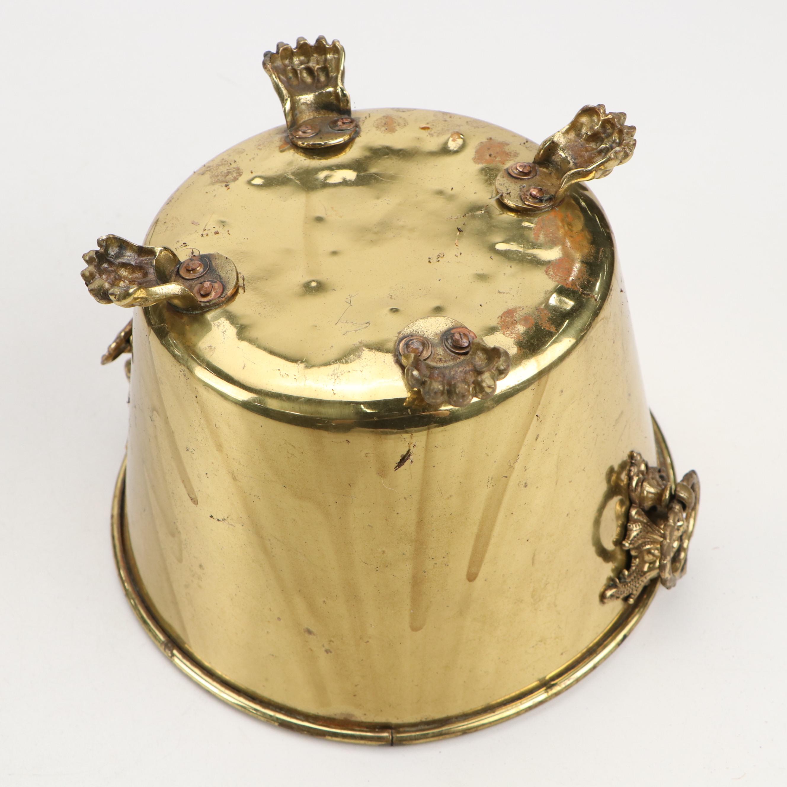 Wooden Bath Thermometer, Brass Carn Horn, and Other Décor, 20th Century ...