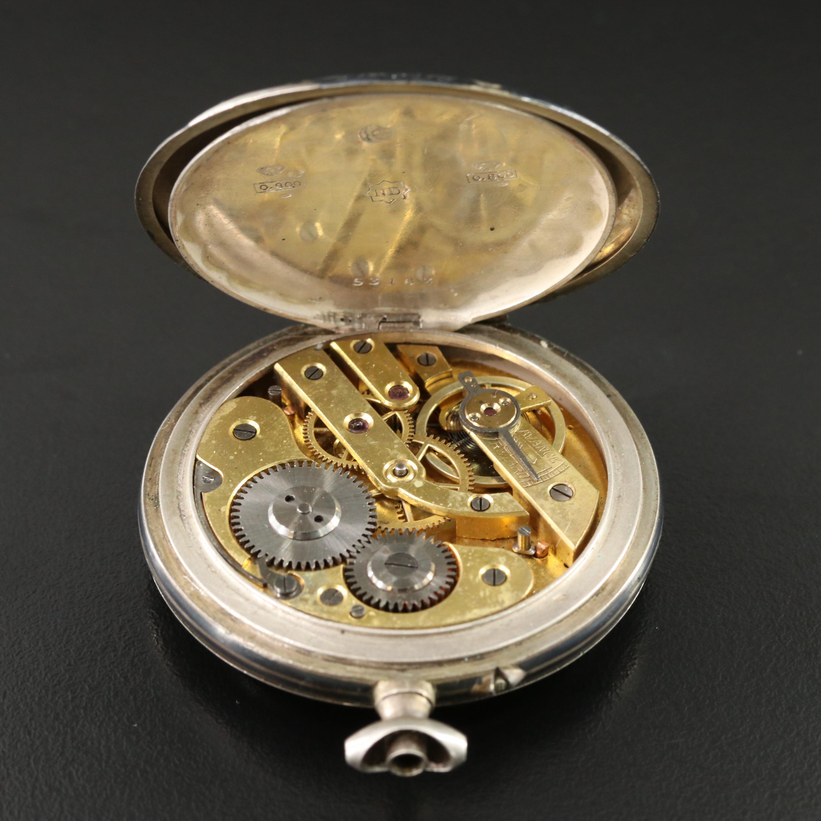 Antique 800 Silver Pocket Watch | EBTH