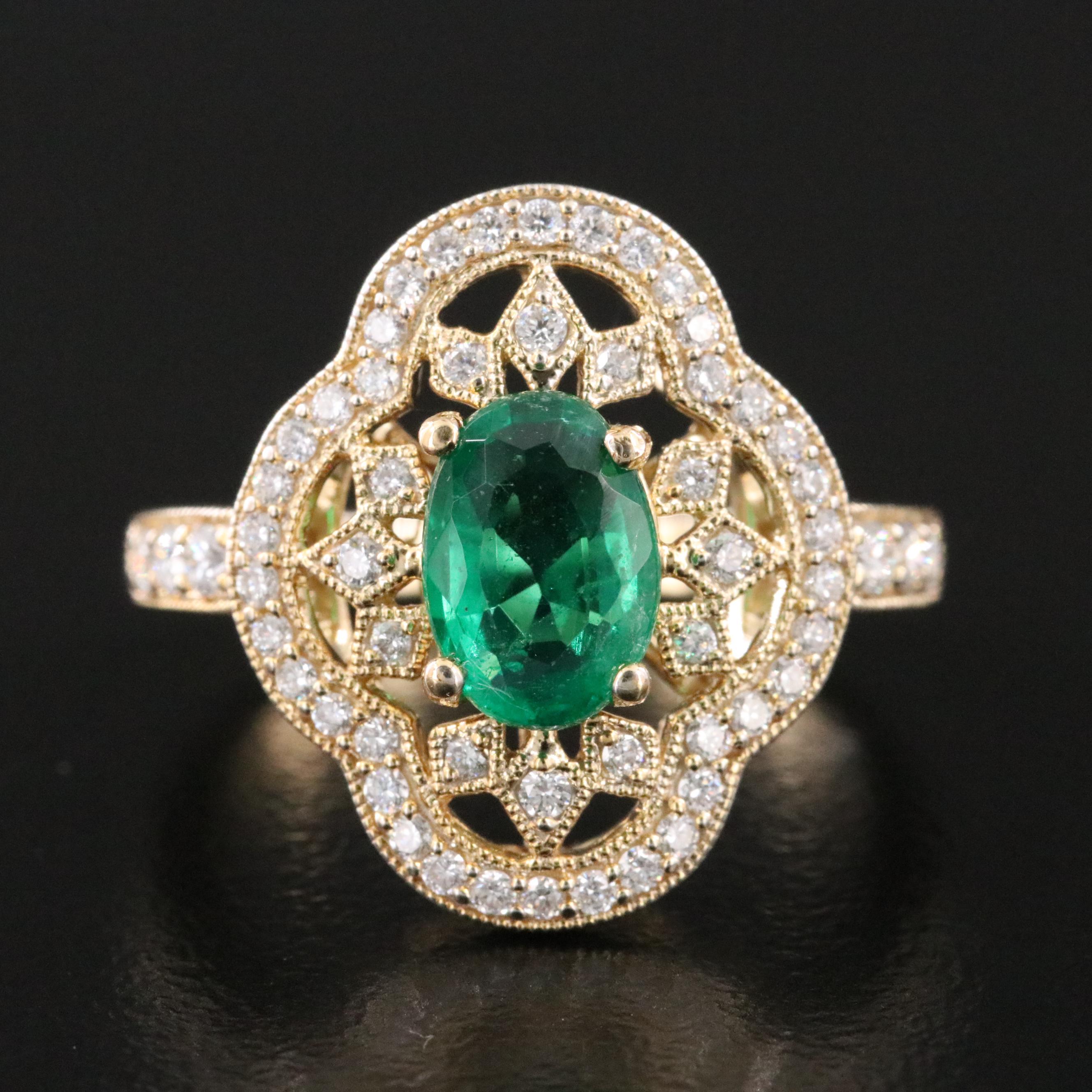18K Emerald and Diamond Ring | EBTH
