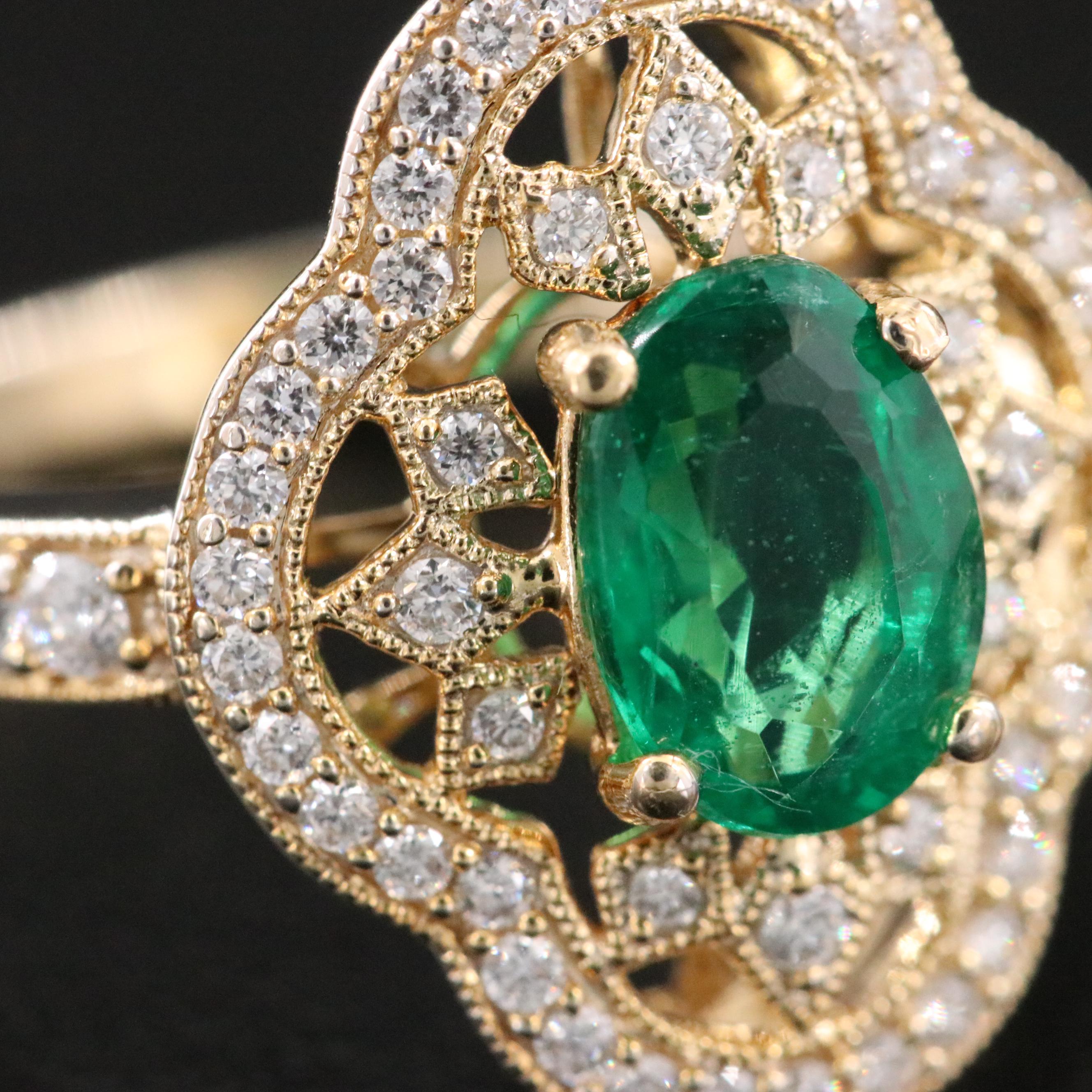 18K Emerald and Diamond Ring | EBTH