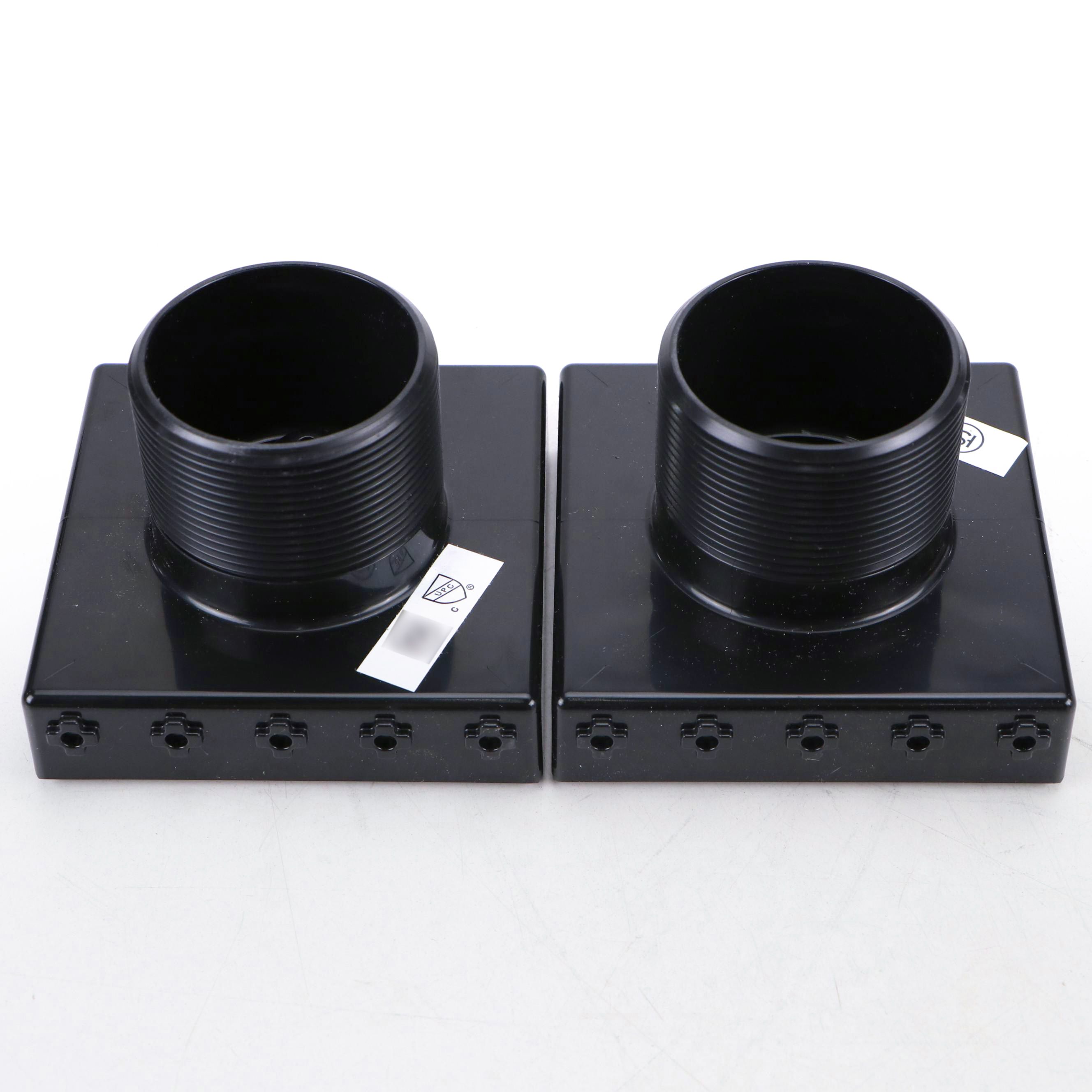 Pair of 4" Square Black Shower Drain Bodies | EBTH