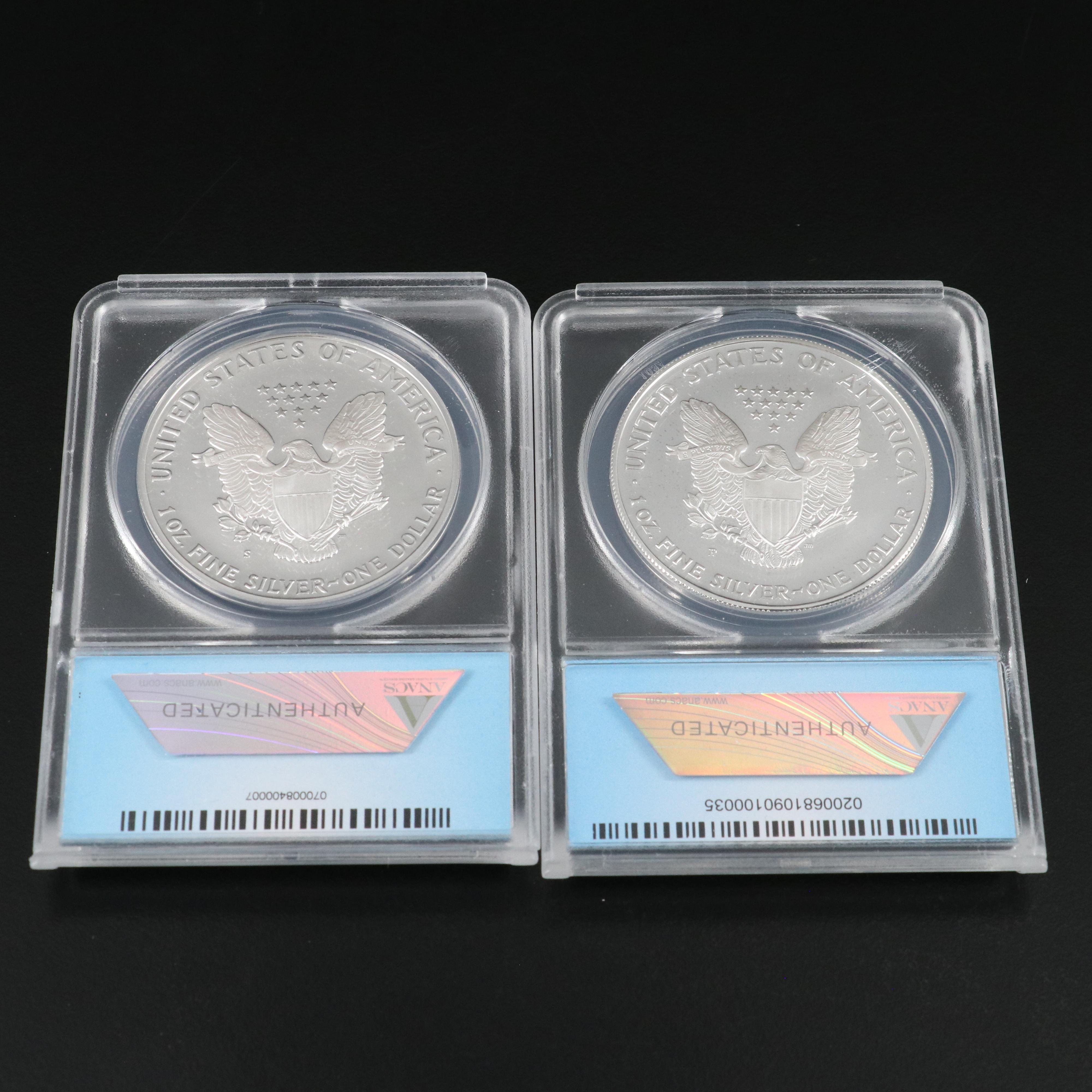 Twenty-Nine ANACS PR70 $1 U.S. Silver Eagle Proof Coins Ranging from ...