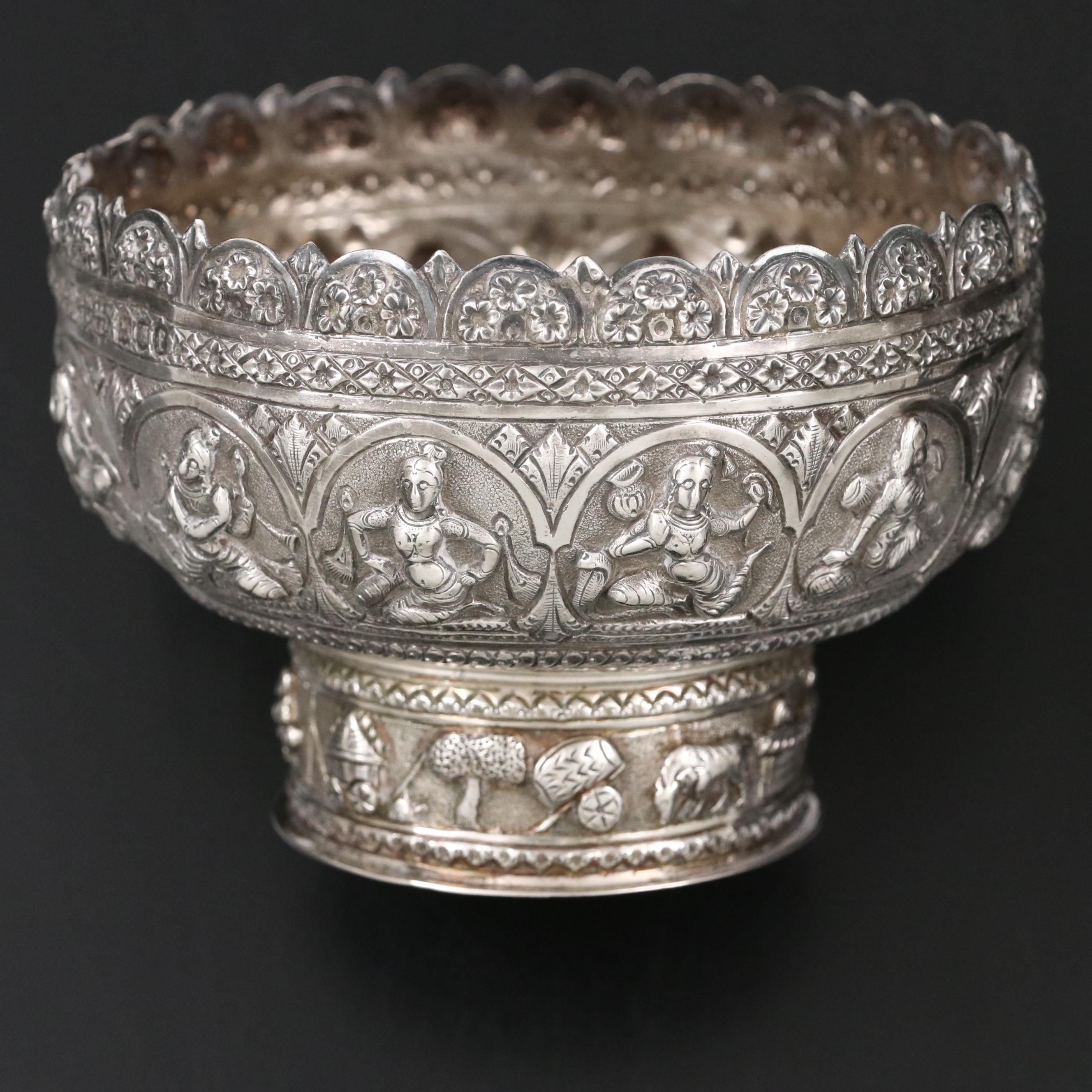 Indian Repoussé Sterling Silver Offering Bowls | EBTH