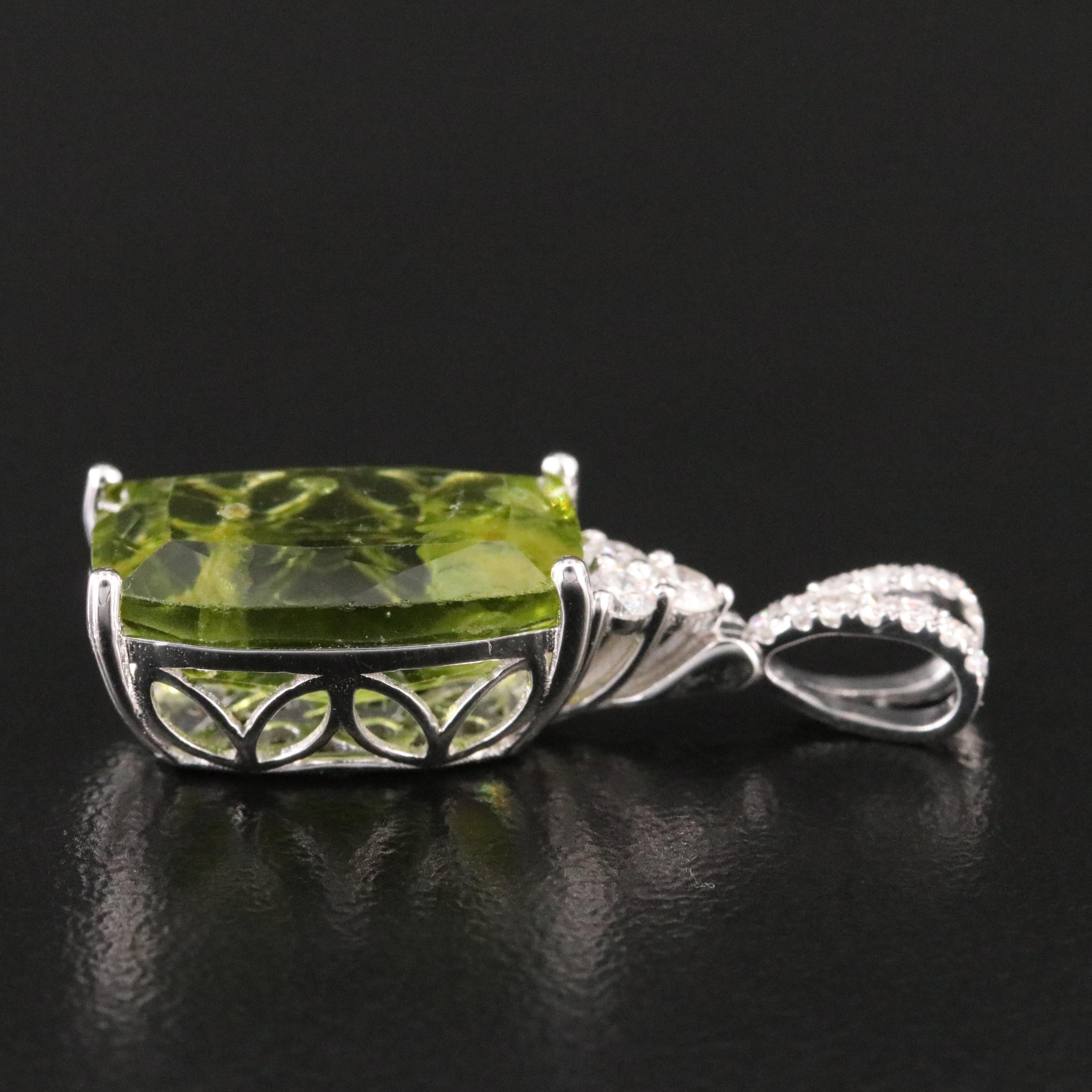 Michael Christoff 14K 8.83 CT Peridot and Diamond Pendant | EBTH