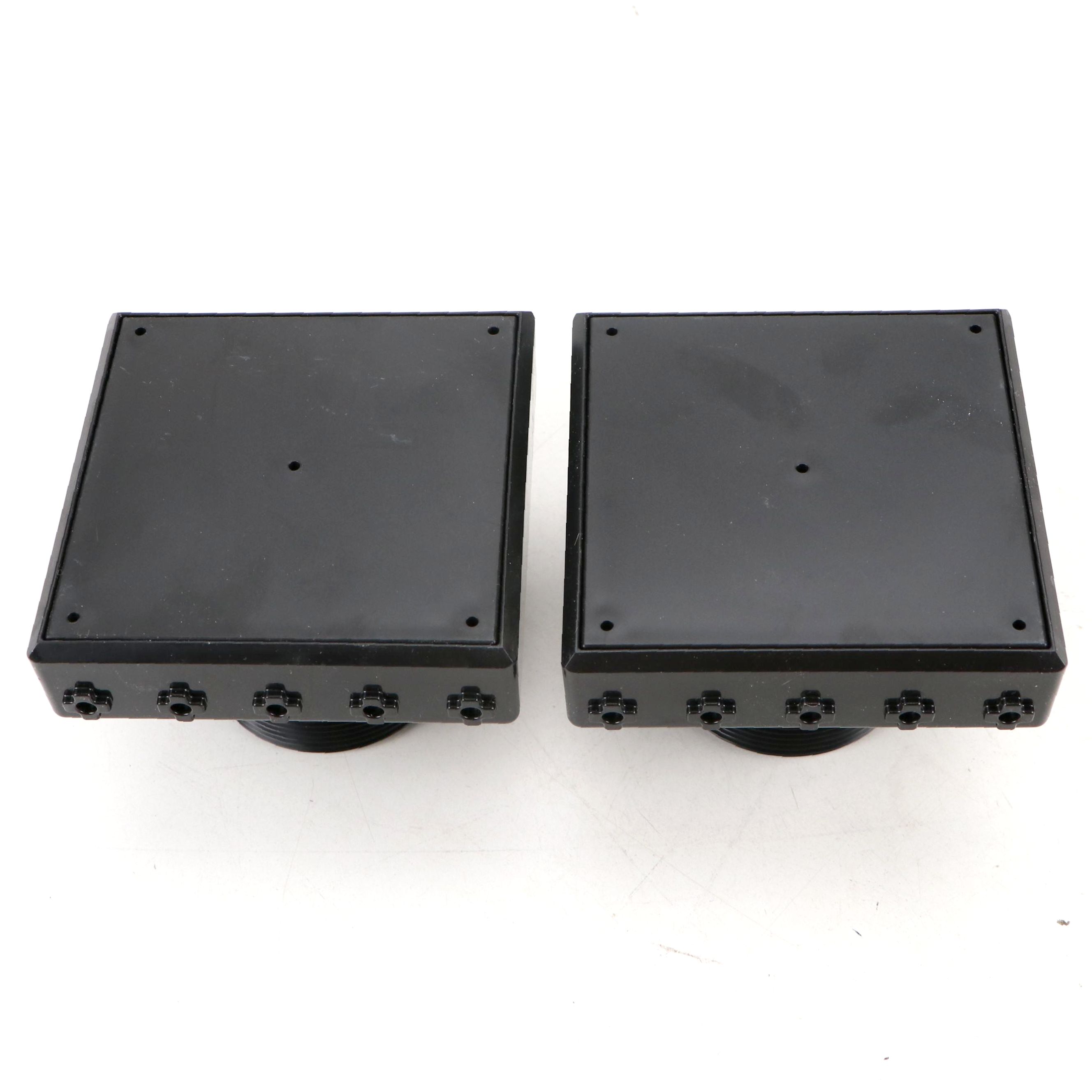 Pair of 4" Square Black Shower Drain Bodies | EBTH